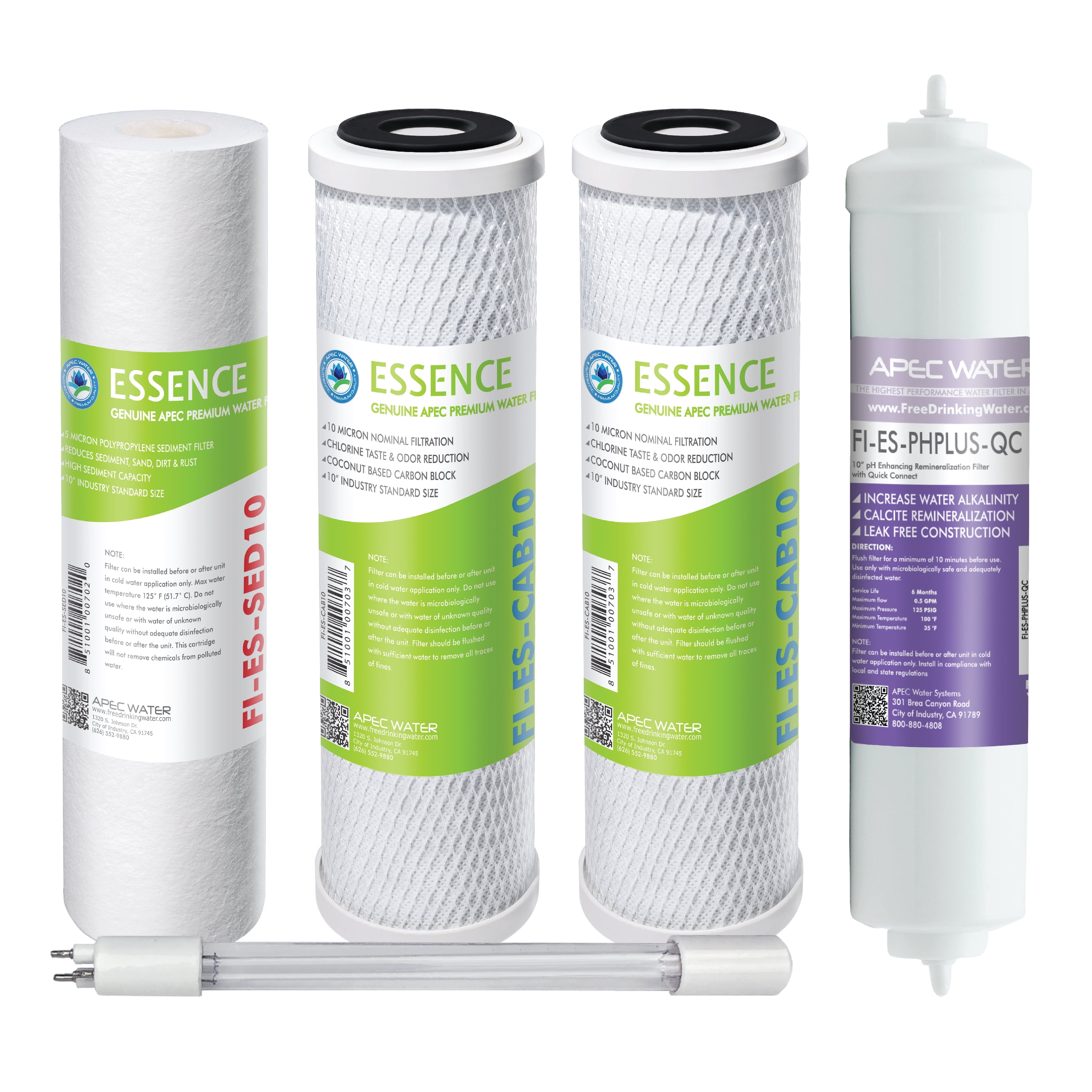 APEC Essence Replacement Pre-Filter Set with Alkaline and UV Sanitation ...