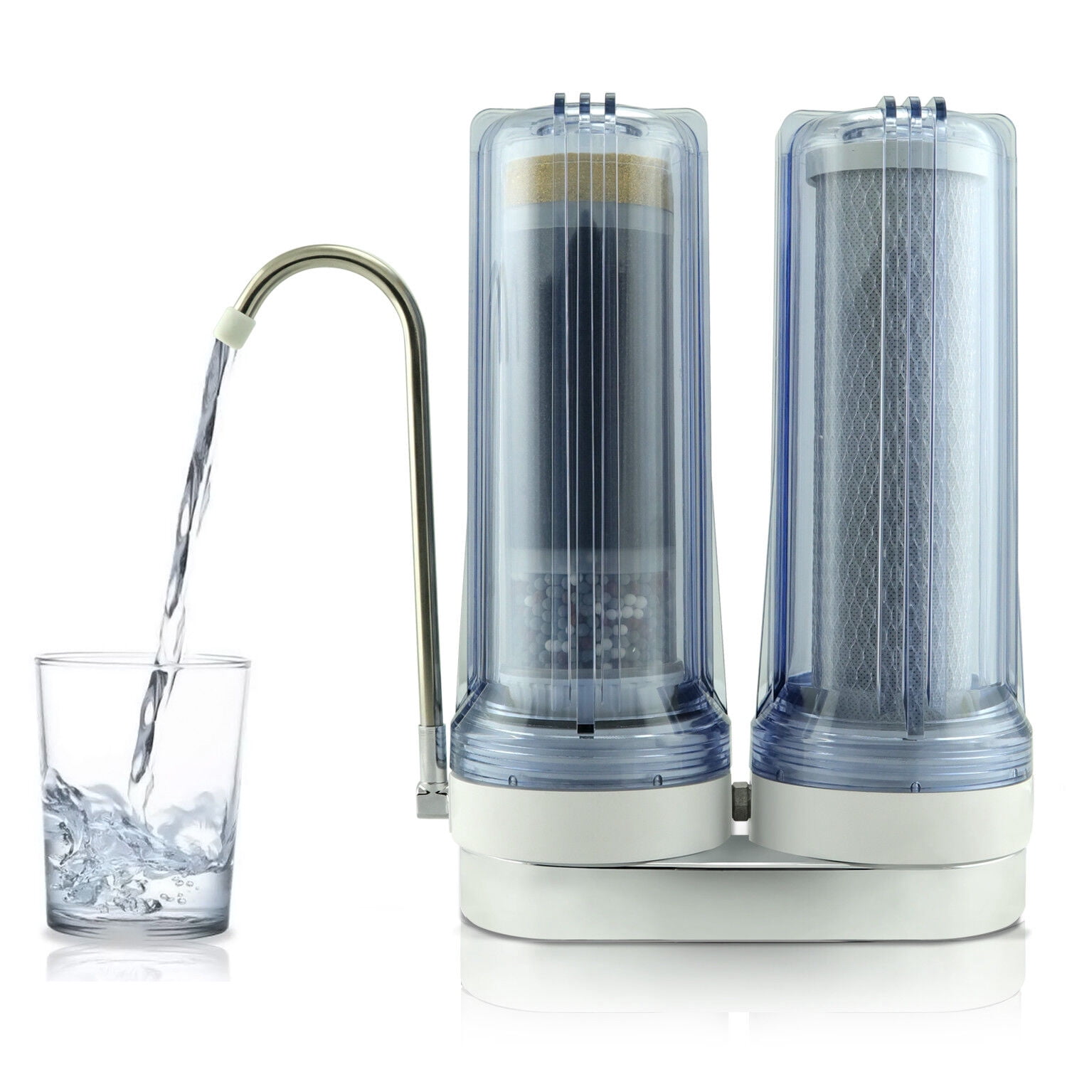 APEX EXPRT MR-2050 Dual Countertop Water Filter System Carbon Alkaline ...