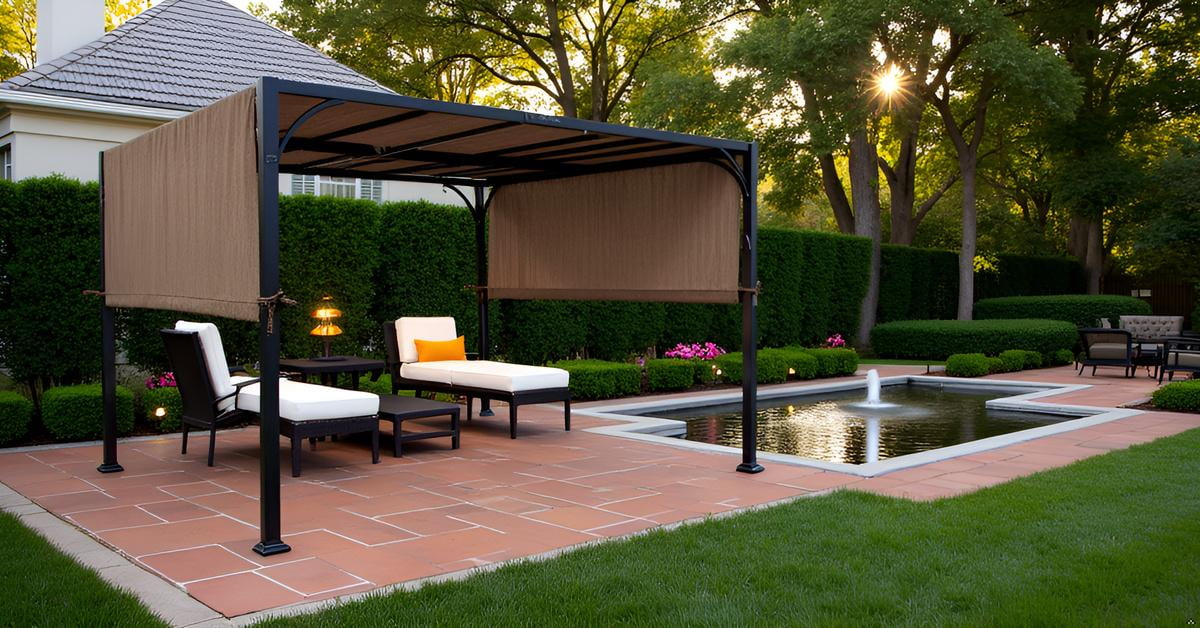 APEX GARDEN PE Pergola Canopy Top for 8 ft. x 10 ft. Pergola - Brown ...