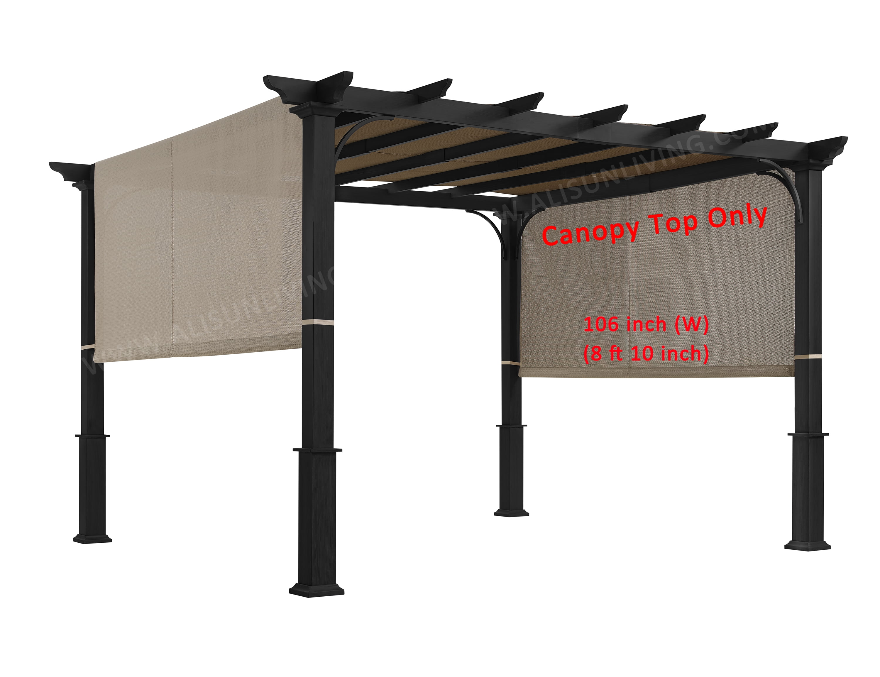Apex Garden Replacement Patio Pergola Canopy Shade, Beige, Sling Mesh ...