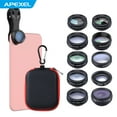 APEXEL 10-Piece Phone Camera Lens Kit: 0.63X Wide Angle, 15X Macro, 198 ...
