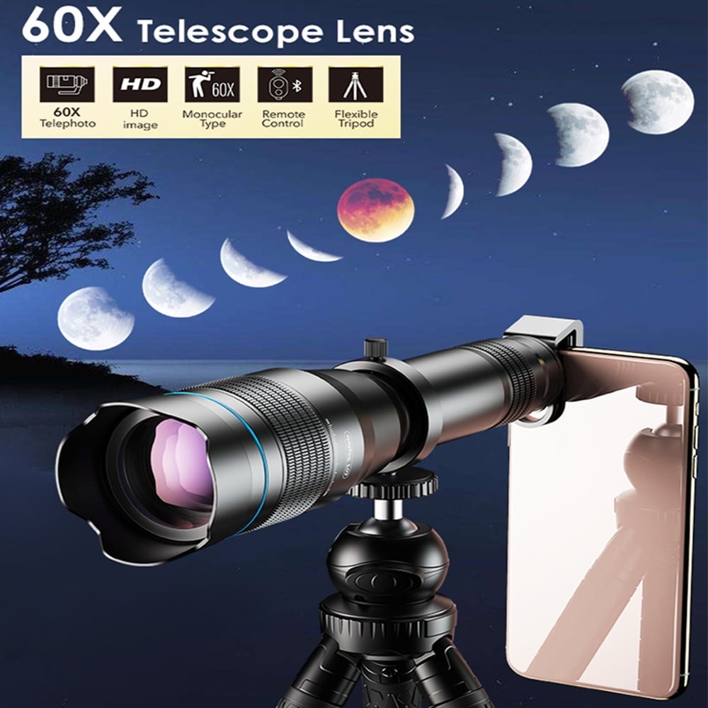 APEXEL 60x Super Telephoto Zoom Phone Lens Powerful Monocular Metal ...