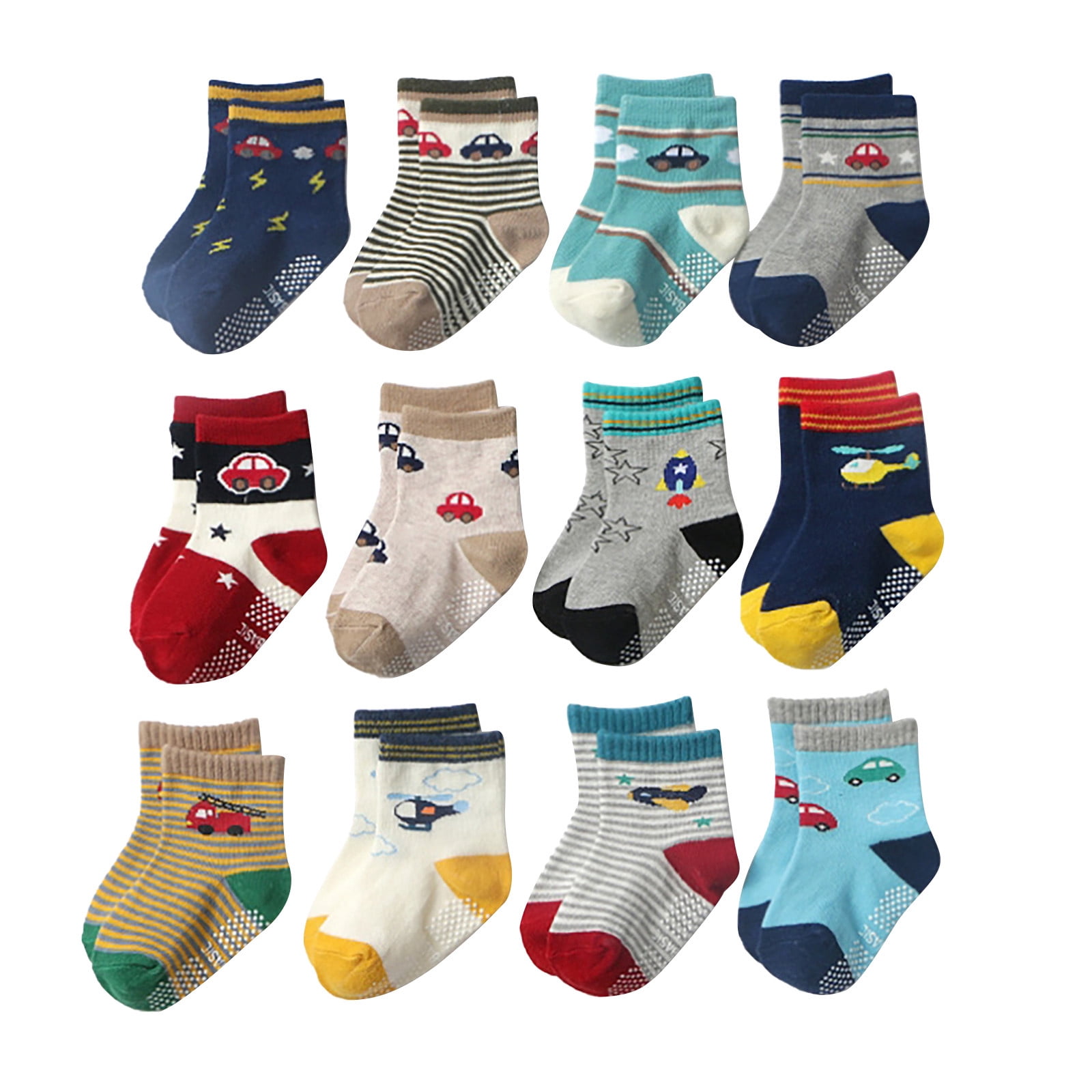 APEXFWDT 12 Pack Kids Boys Girls Novelty Crew Socks, Funny Pattern ...