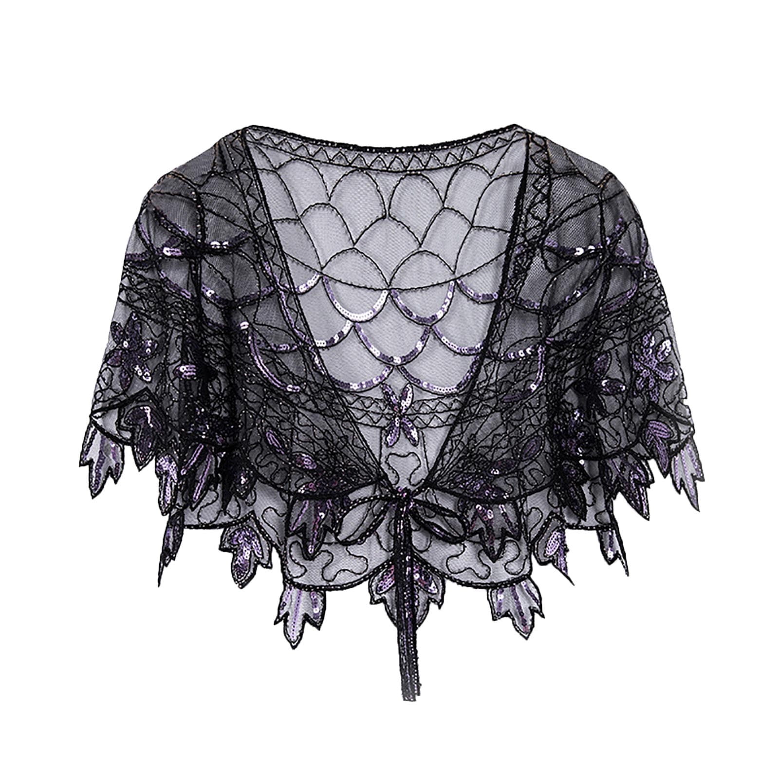 APEXFWDT 1920s Shawl Wraps Womens Sequin Evening Cape Bridal Shawl ...