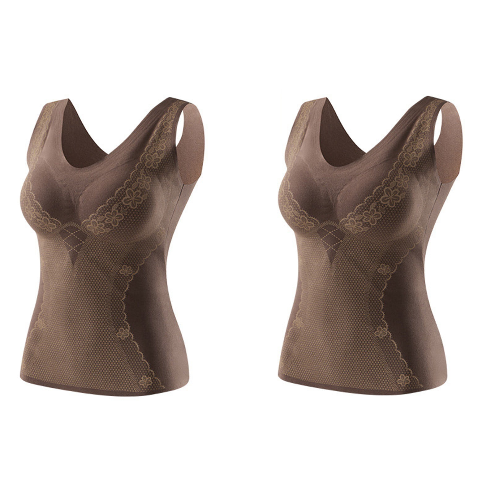 APEXFWDT 2 Pack Womens Thermal Underwear Tops Cami Tank Top Vest with ...