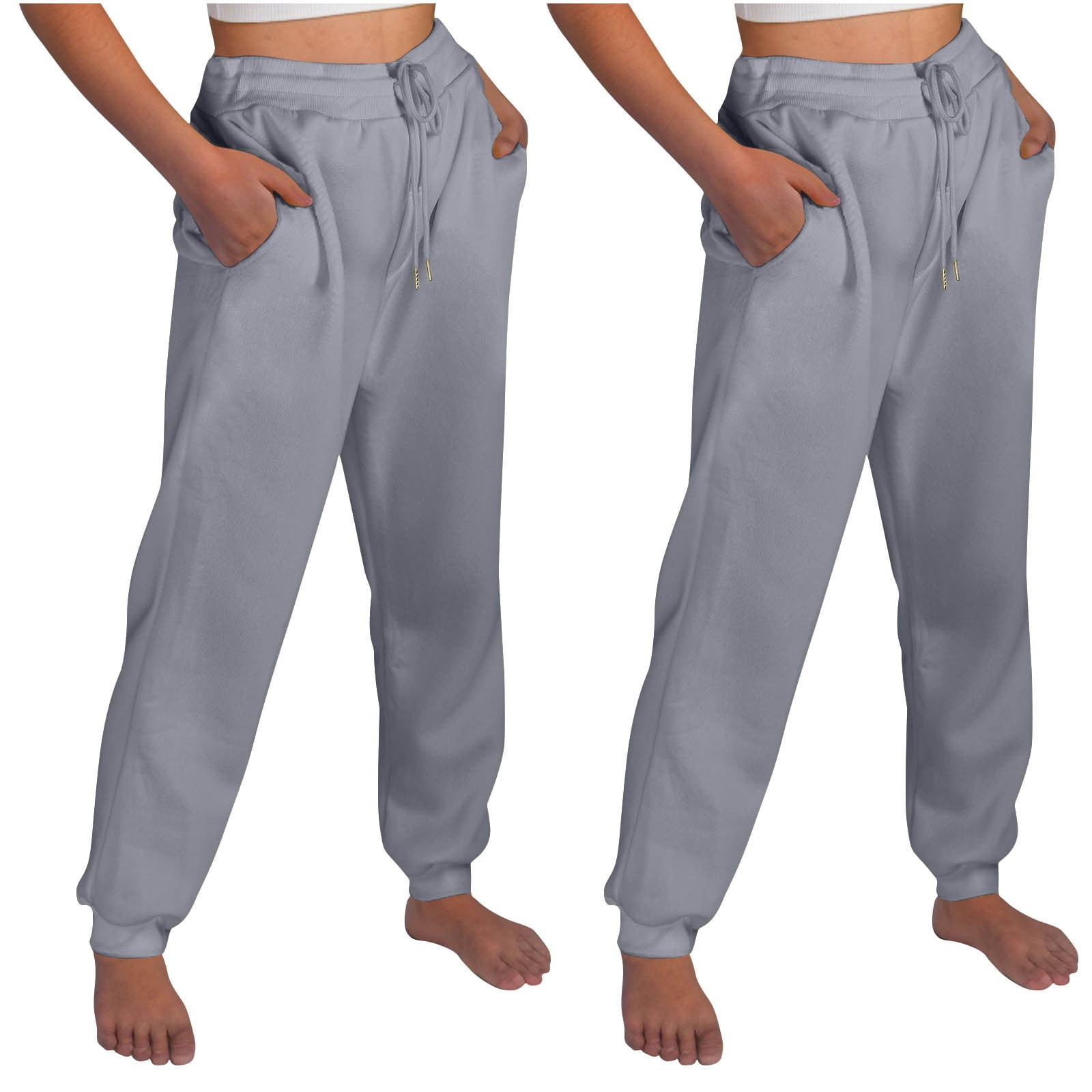 APEXFWDT 2Pack Fleece Lined Joggers for Women Womens Casual Drawstring ...