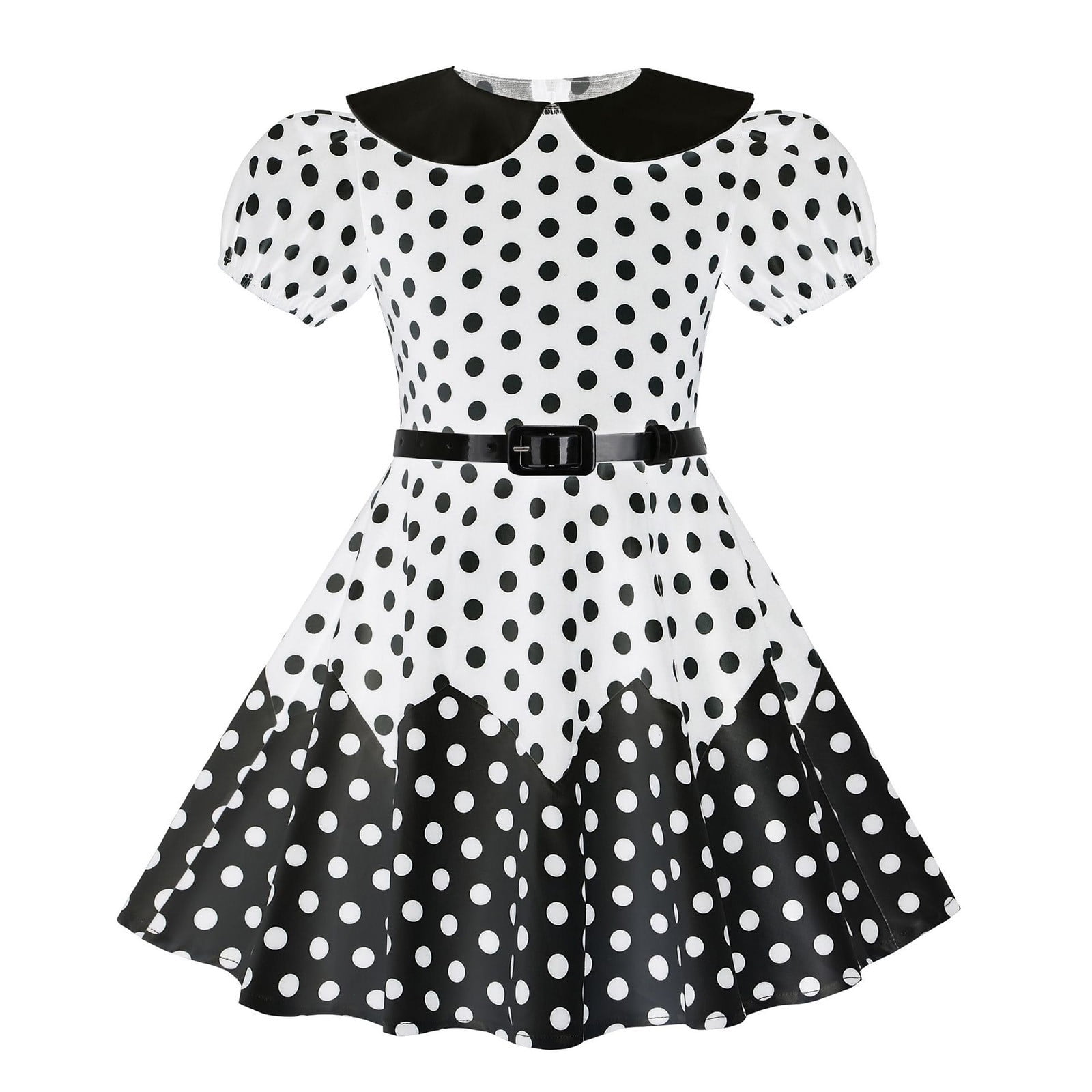 APEXFWDT 3-8Y Girls Vintage Dress 50s Retro Twirling Dresses Kids Short ...