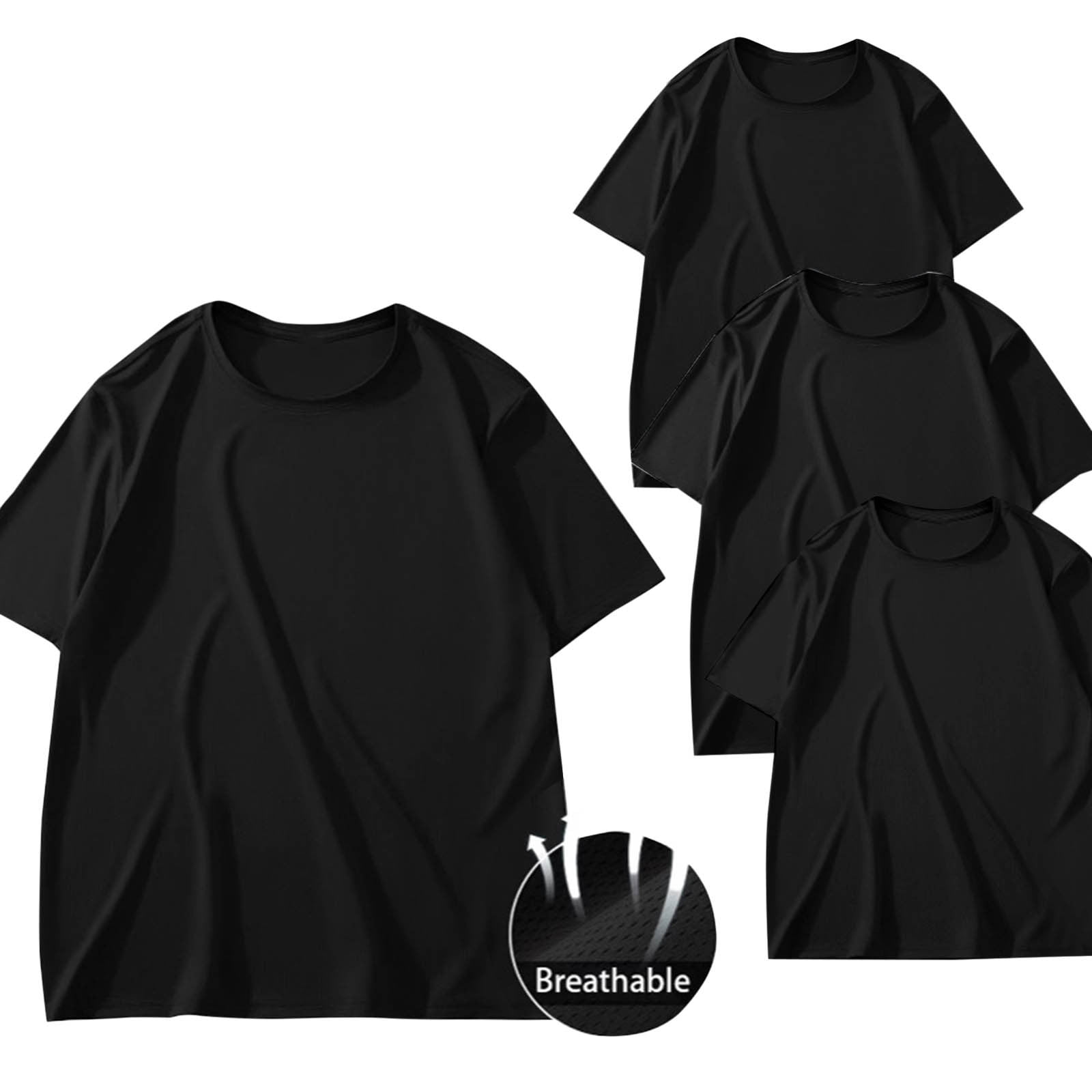 APEXFWDT 3 Pack Men's Basic T Shirts Short Sleeve Crew Neck Lightweight ...