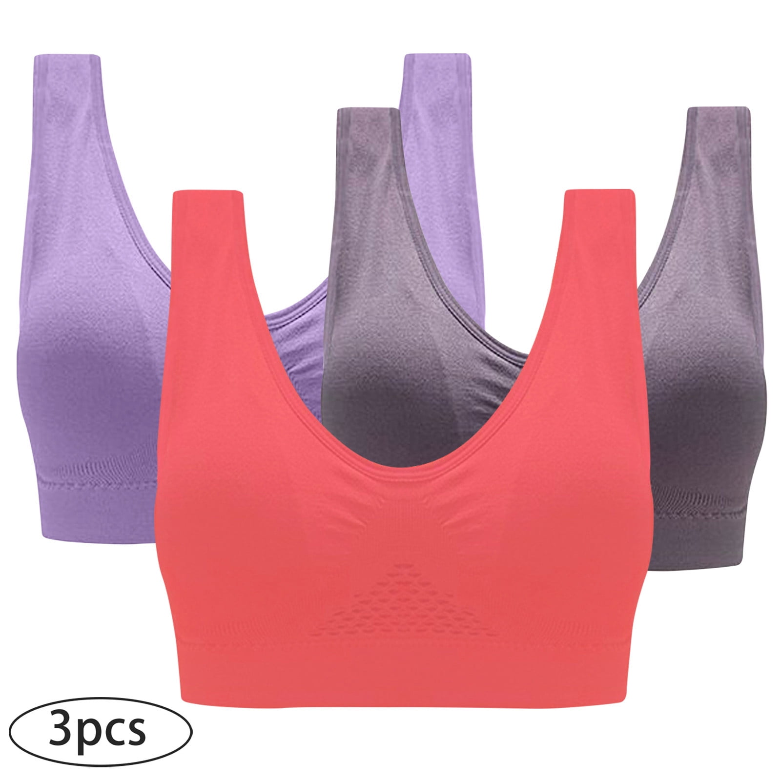 APEXFWDT 3 Pack Womens Sports Bras, Plus Size Yoga Comfort Seamless ...