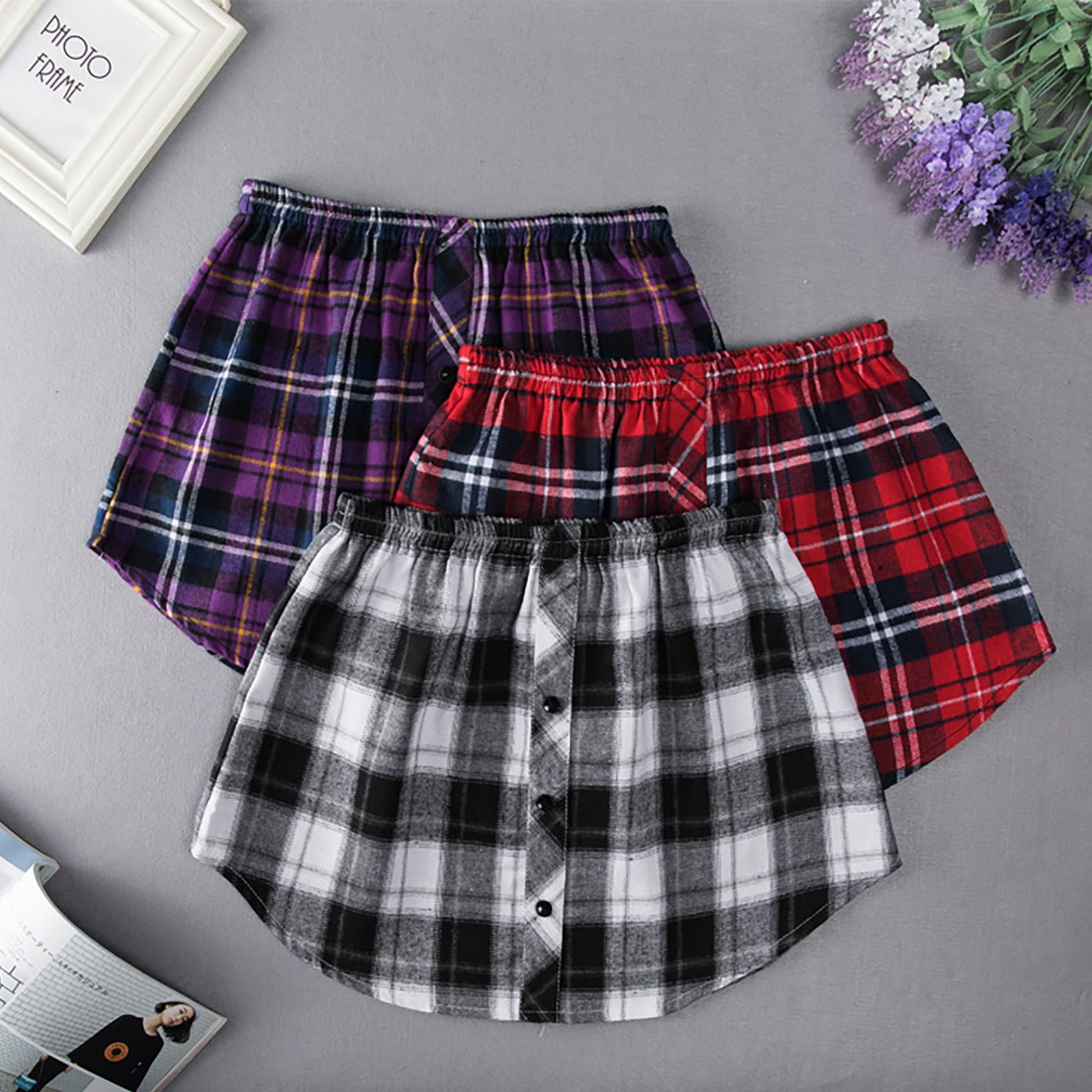 APEXFWDT 3 pcs Plaid Shirt Extender for Women Plus Size Shirt Extenders ...