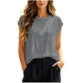 APEXFWDT Cap Sleeve Summer Tops Women Crew Neck Casual Sleeveless T ...