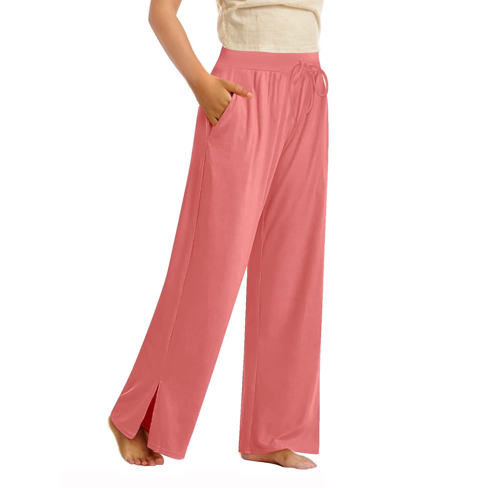 APEXFWDT Girls Dress Pants Wide Leg High Waist Long Casual Trousers ...