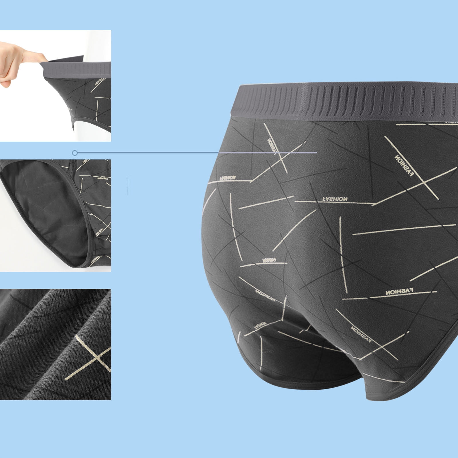 APEXFWDT Mens Stretch Cotton Briefs Mid Rise Seamless Briefs Soft ...