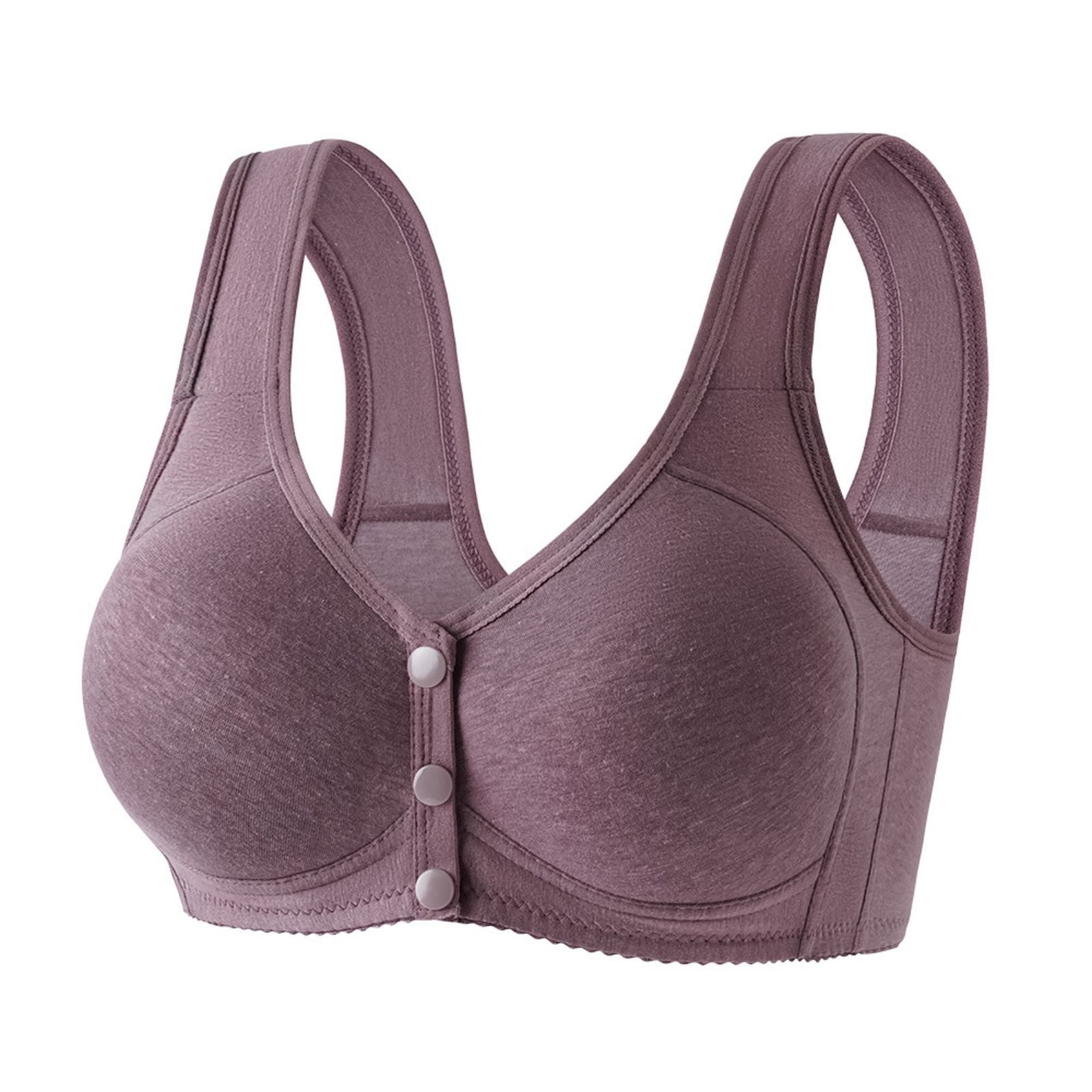 APEXFWDT Everyday Cotton Snap Bras Women's Front Close Push Up Bra Plus ...