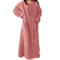 APEXFWDT Flannel Nightgown for Women Fuzzy Fleece Cozy Warm Winter ...
