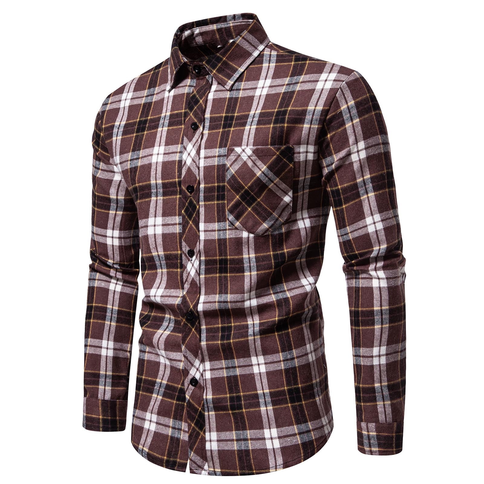 APEXFWDT Flannel Shirt for Men Western Cowboy Pearl Snap Shirts for Men ...