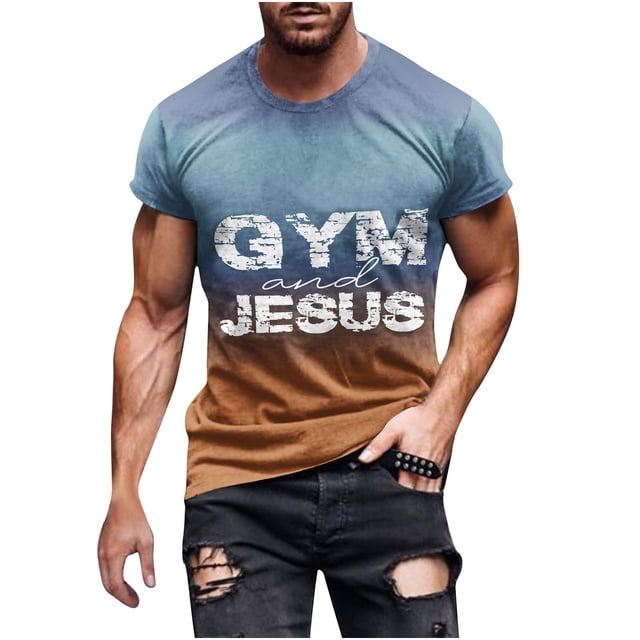 APEXFWDT GYM and JESUS T-Shirts for Men Short Sleeve Christian Shirts ...
