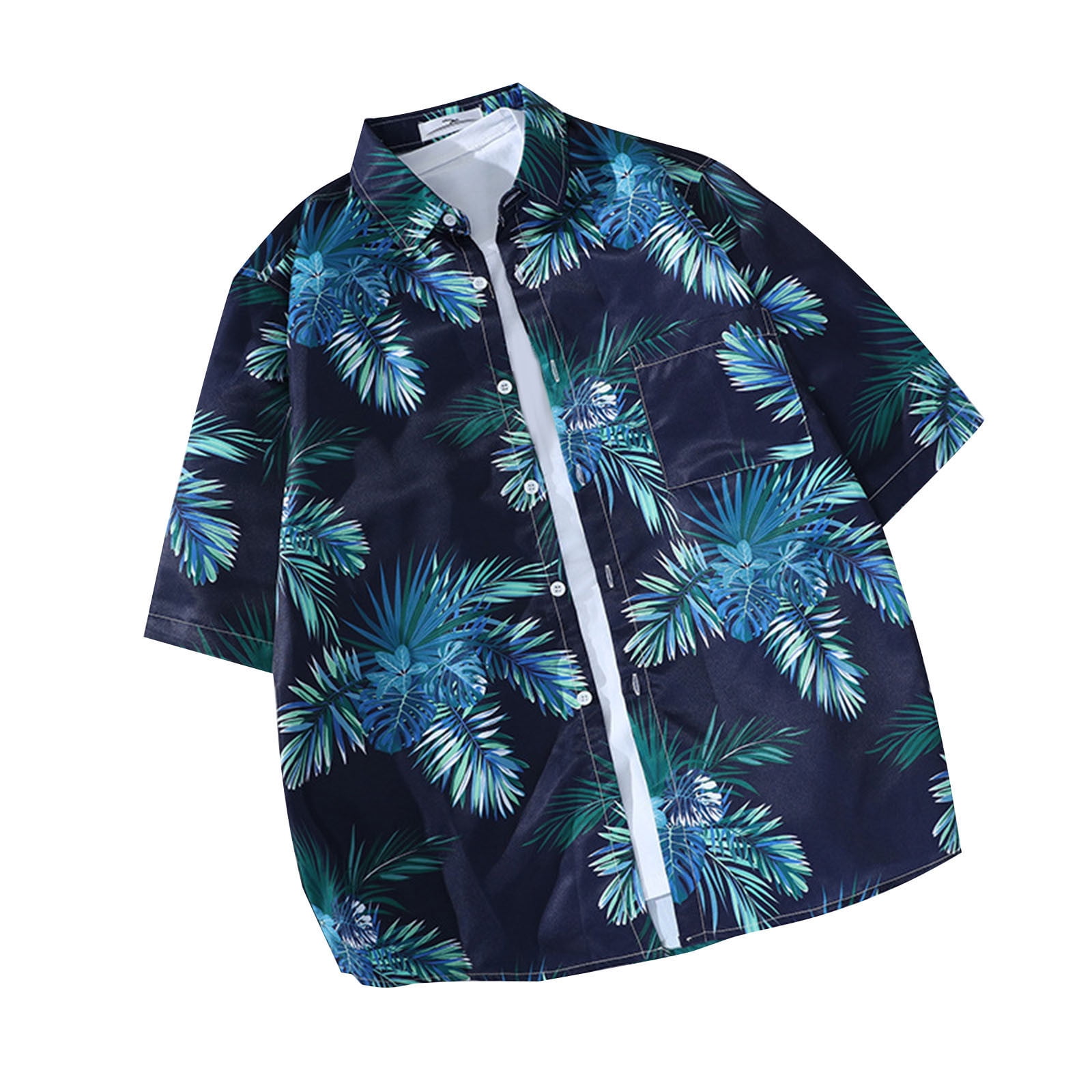 APEXFWDT Hawaiian Shirt for Men Casual Short Sleeve Button Down Floral ...