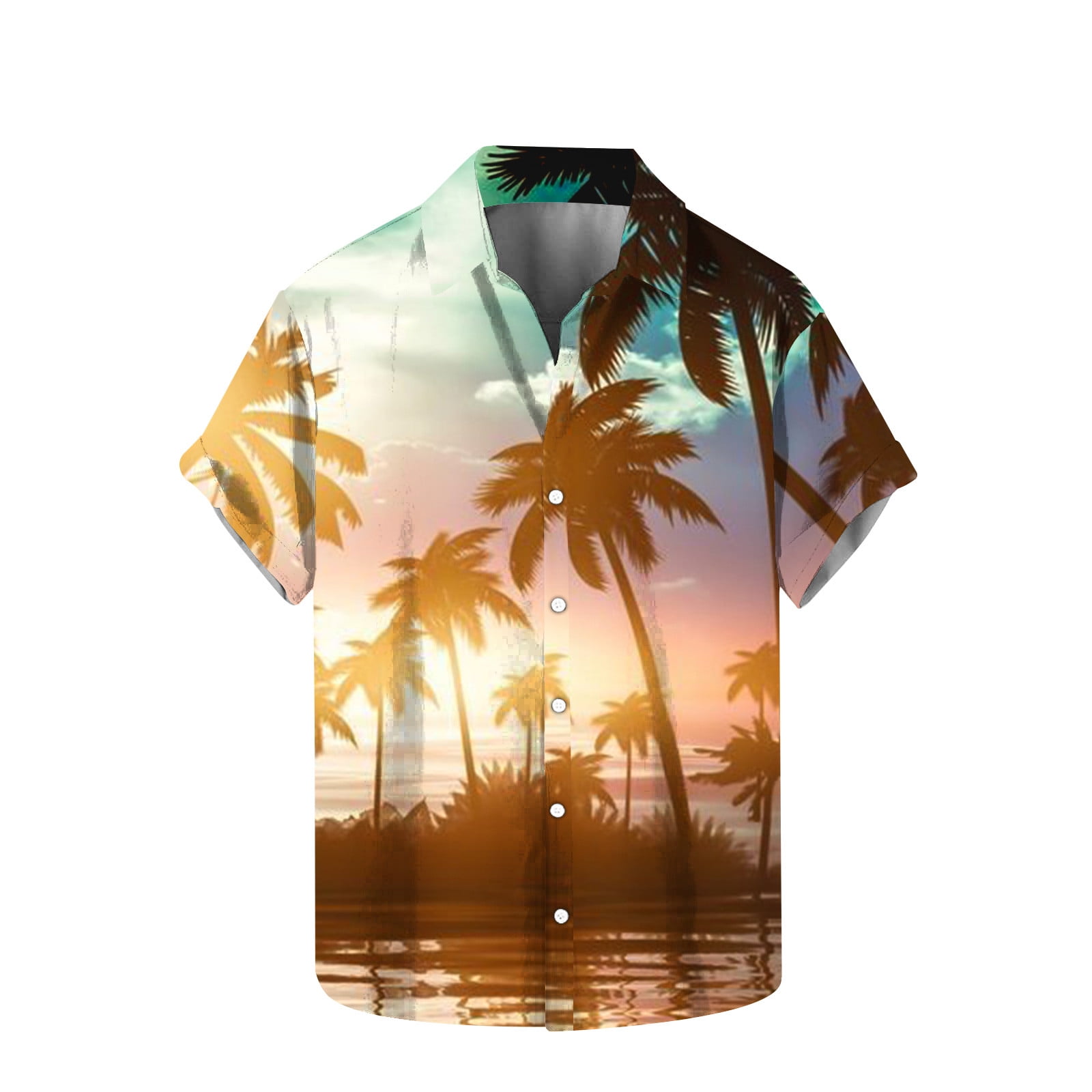 APEXFWDT Hawaiian Shirts for Men Short Sleeve Regular Fit Floral Shirts Tropical Button Down ...