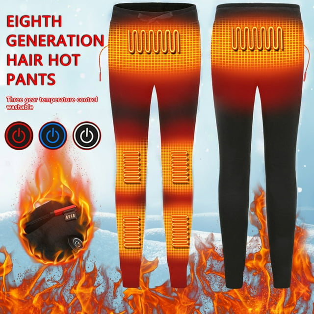 APEXFWDT Heated Underwear Bottom Thermal Pants for Women Mens Fleece ...