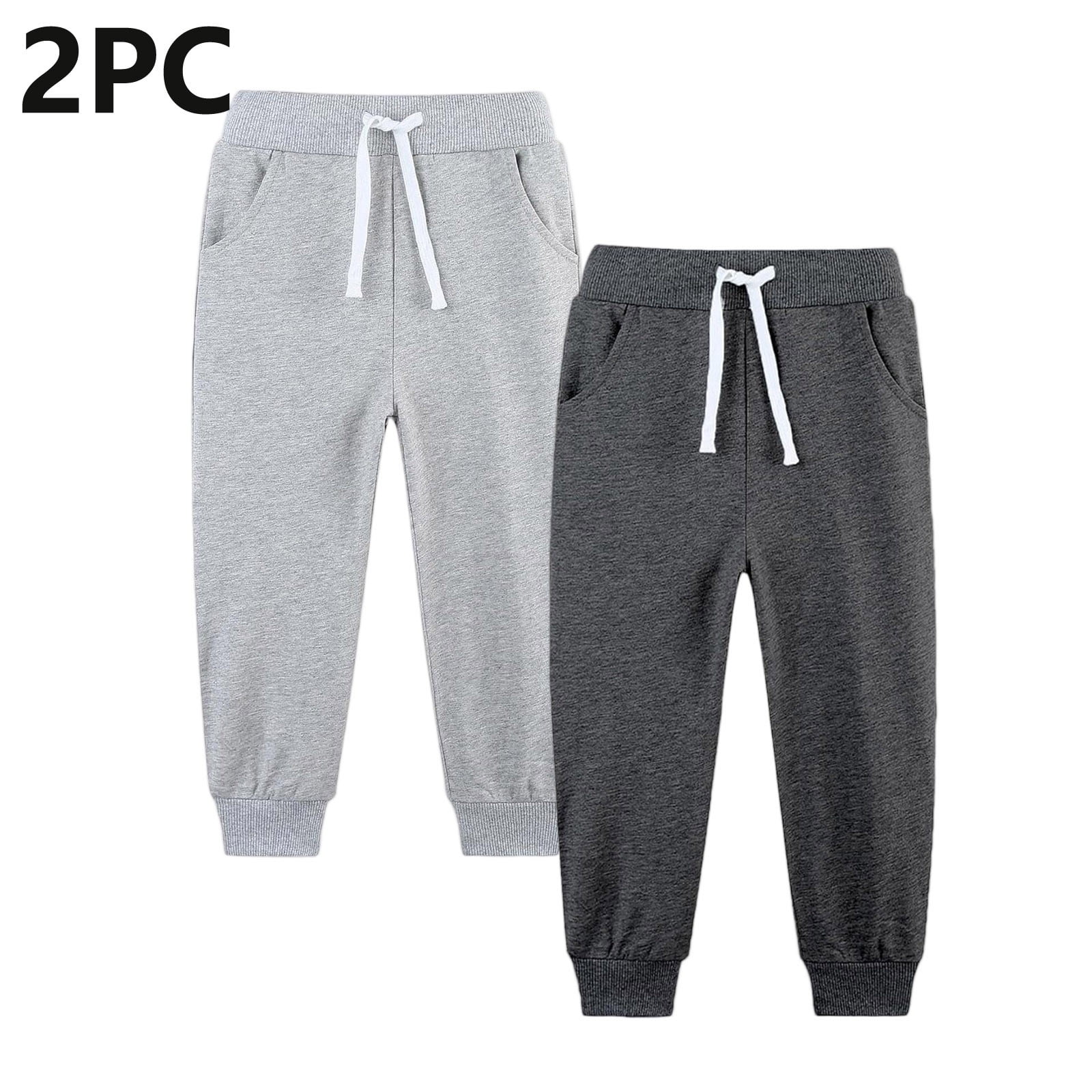 BFHHYA Kid Boys' 2PC Cuffed Jogger Drawstring Sweatpants Elastic Waist ...