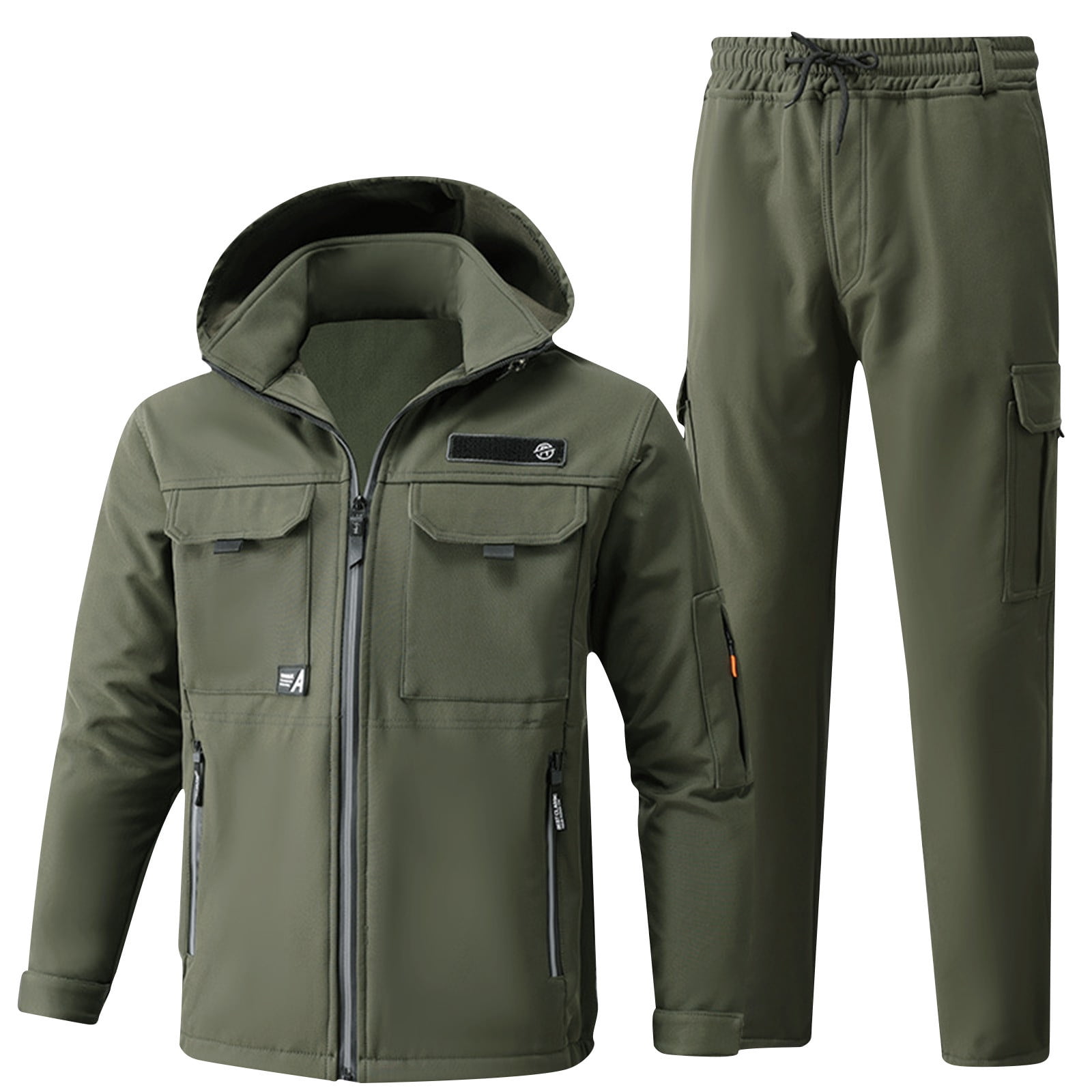 APEXFWDT Men's 2 Piece Athletic Outdoor Sets,Fleece Lined Waterproof ...