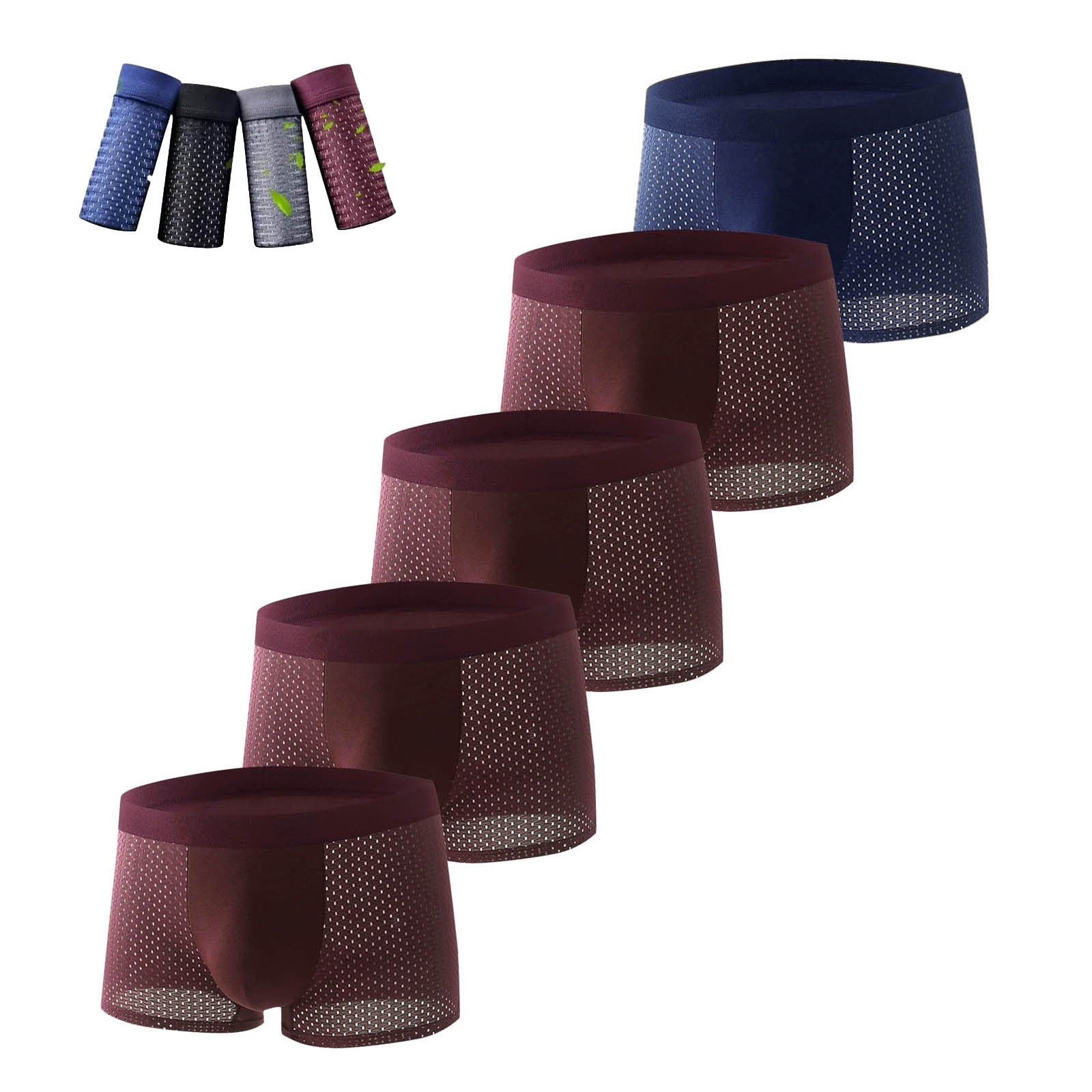 APEXFWDT Men's Big & Tall Boxer Briefs- Breathable Underwear ...