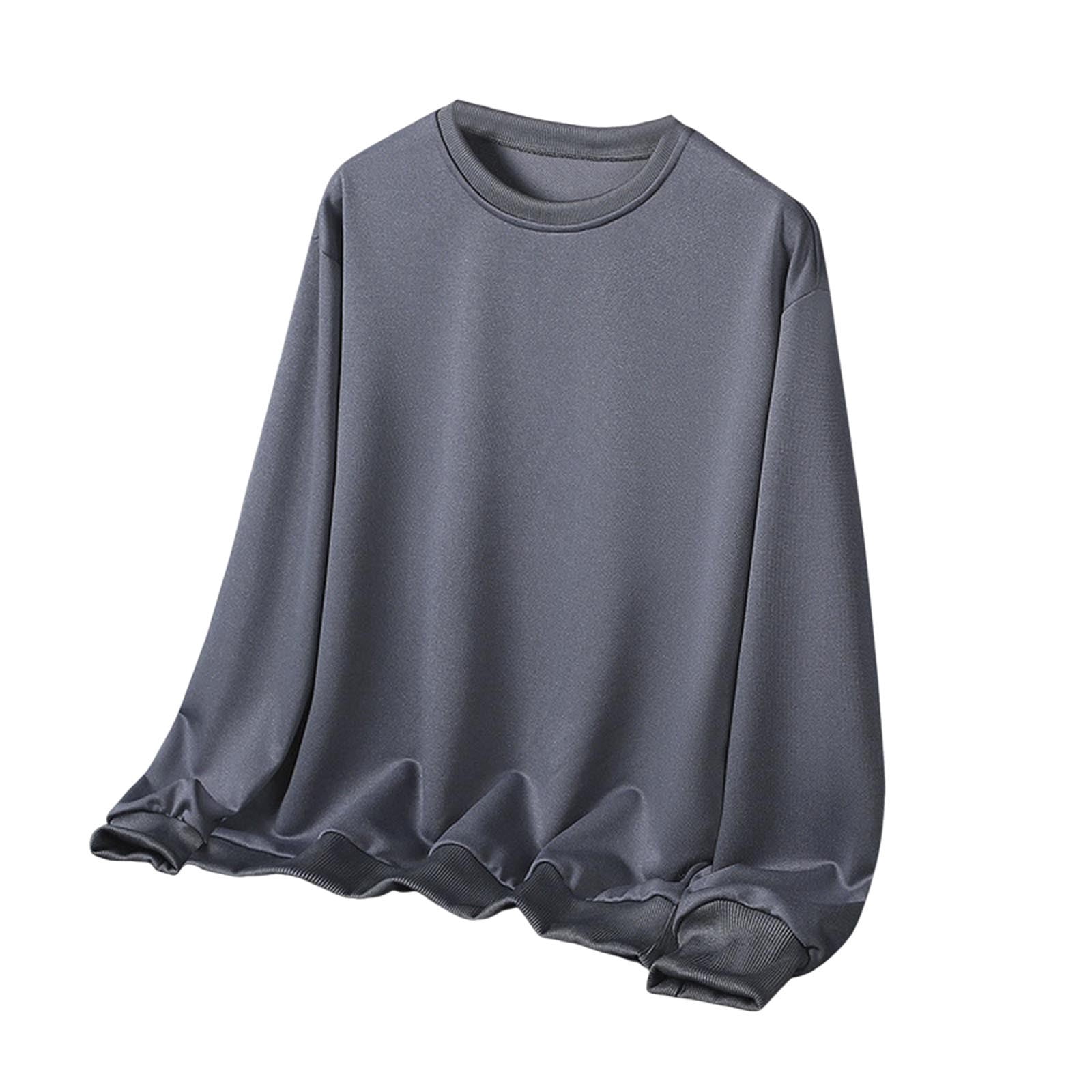 APEXFWDT Men’s Big and Tall Crew Neck Sweatshirt Long Sleeve Solid ...