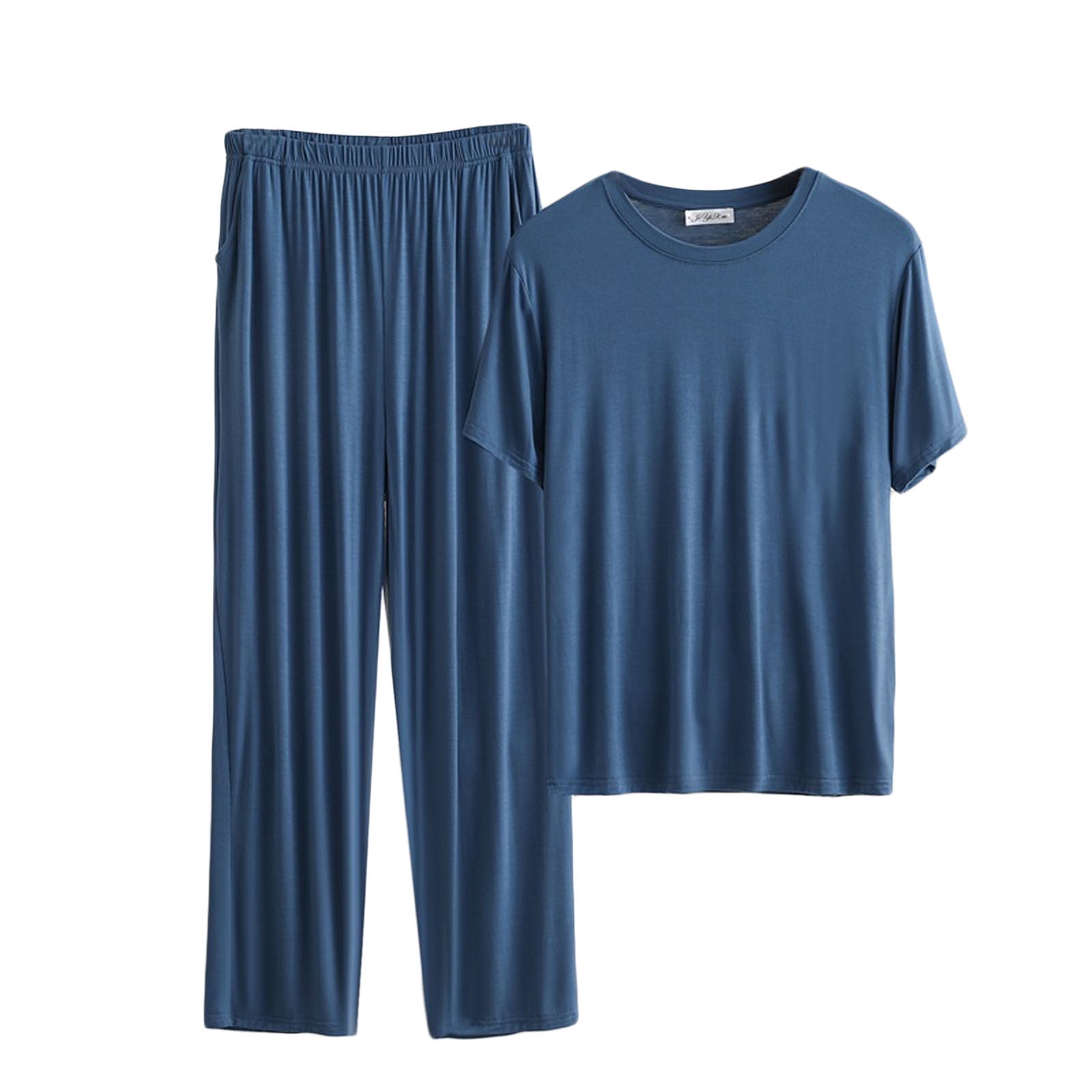 APEXFWDT Men's Big and Tall Pajamas Set Short Sleeve Bottom PJ's Pants ...
