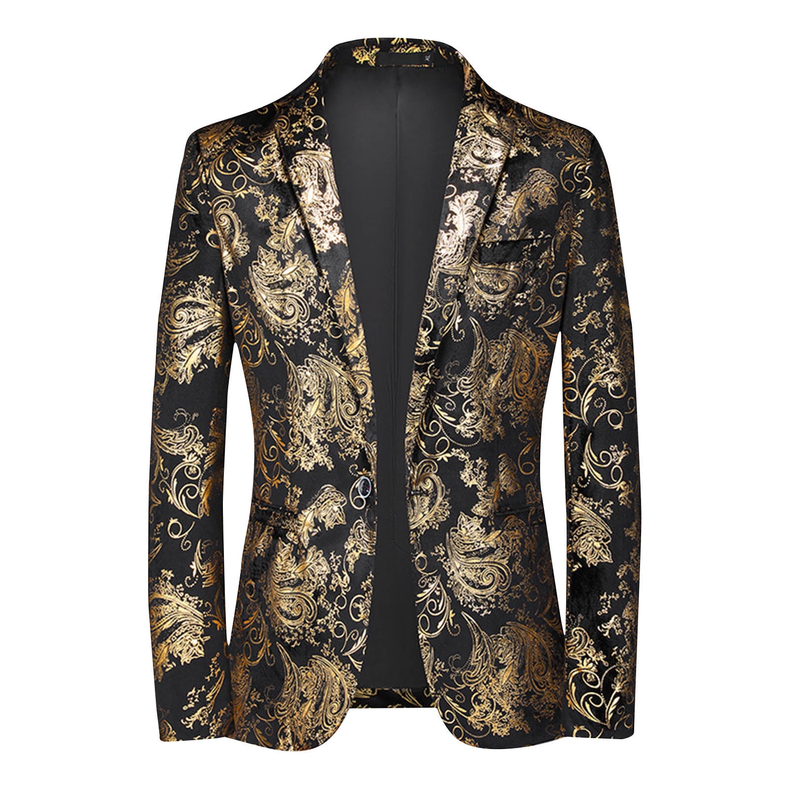 APEXFWDT Men's Big and Tall Shiny Sequins Blazer Floral Suit Jacket ...