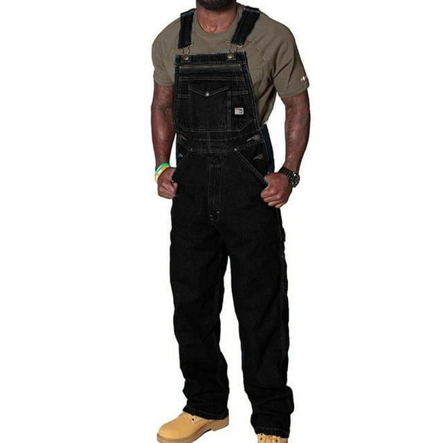 APEXFWDT Men's Denim Bib Overall, Men Big and Tall Relaxed Overall ...