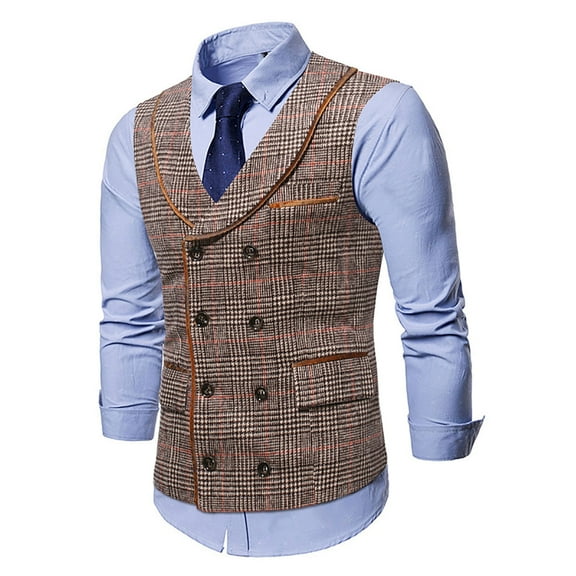 Chbgutlmr Men's Formal Dress Vests Fits for Business Sleeveless V Neck ...