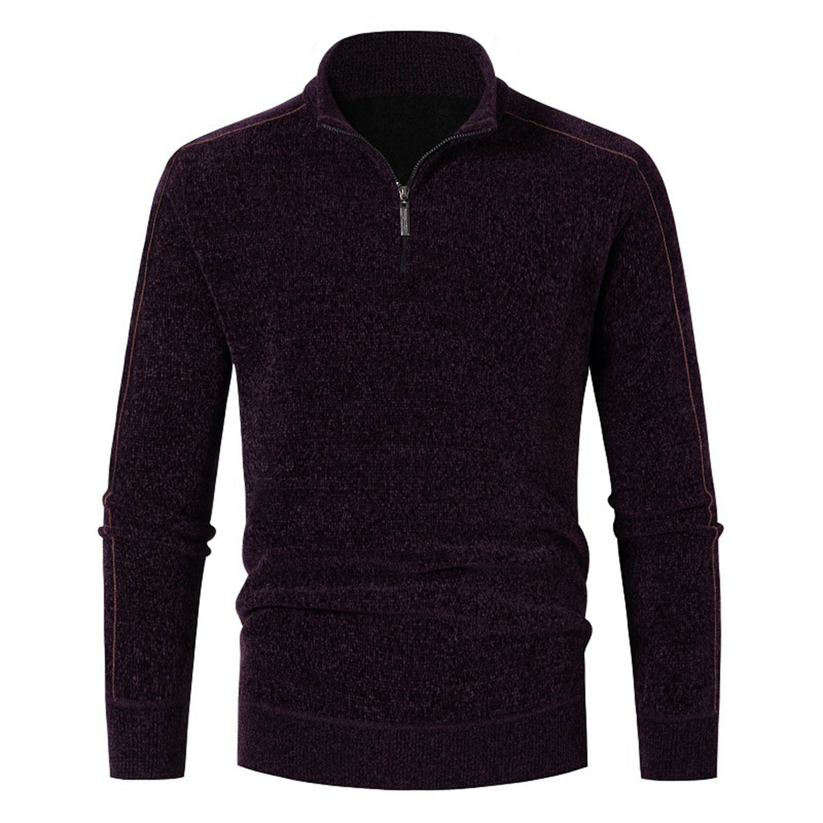 APEXFWDT Men’s Knit Half-Zip Sweater, Slim Fit Stand-Collar Modern ...