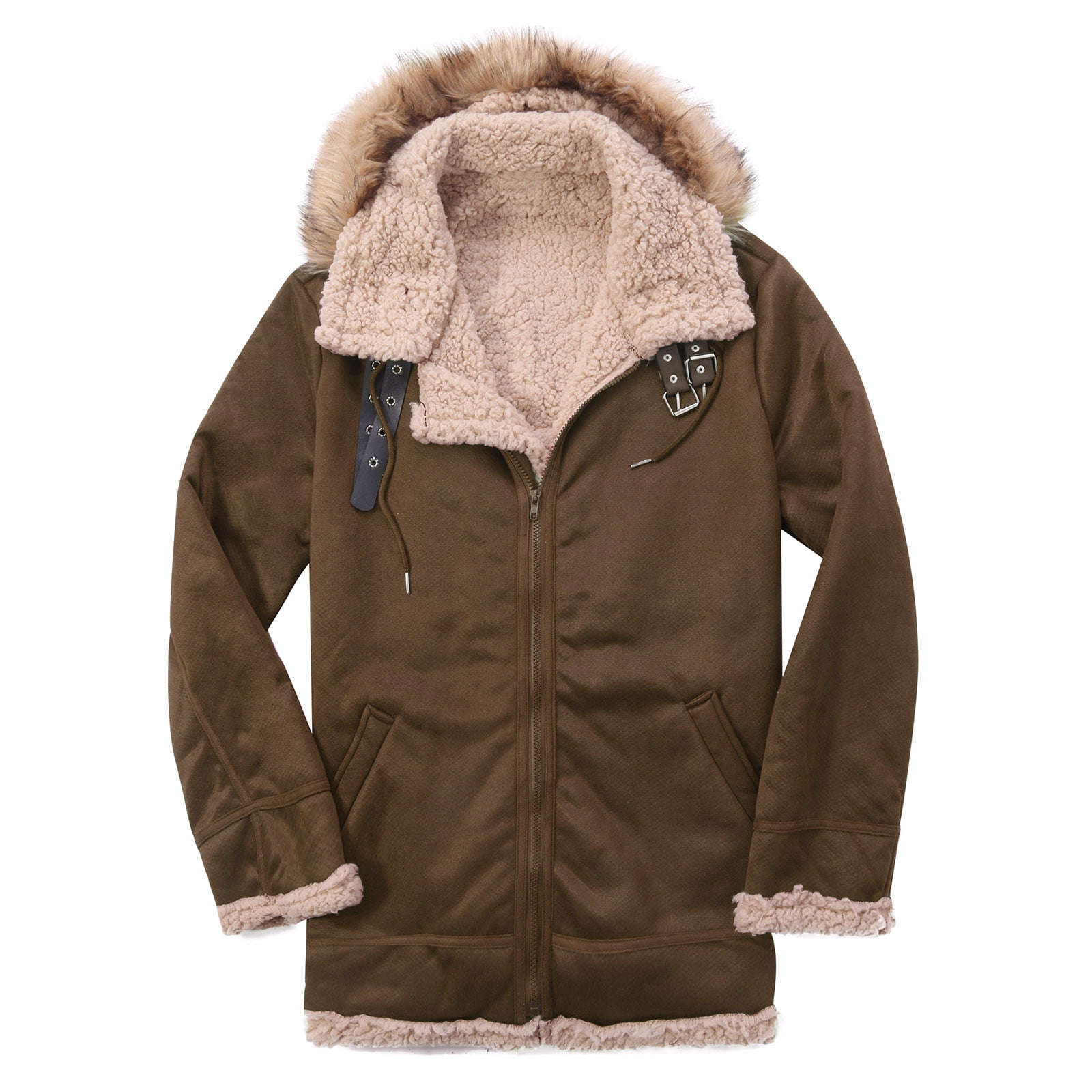 APEXFWDT Men's Sherpa Trucker Jacket Fleece Lined Jacket Hooded Warm ...