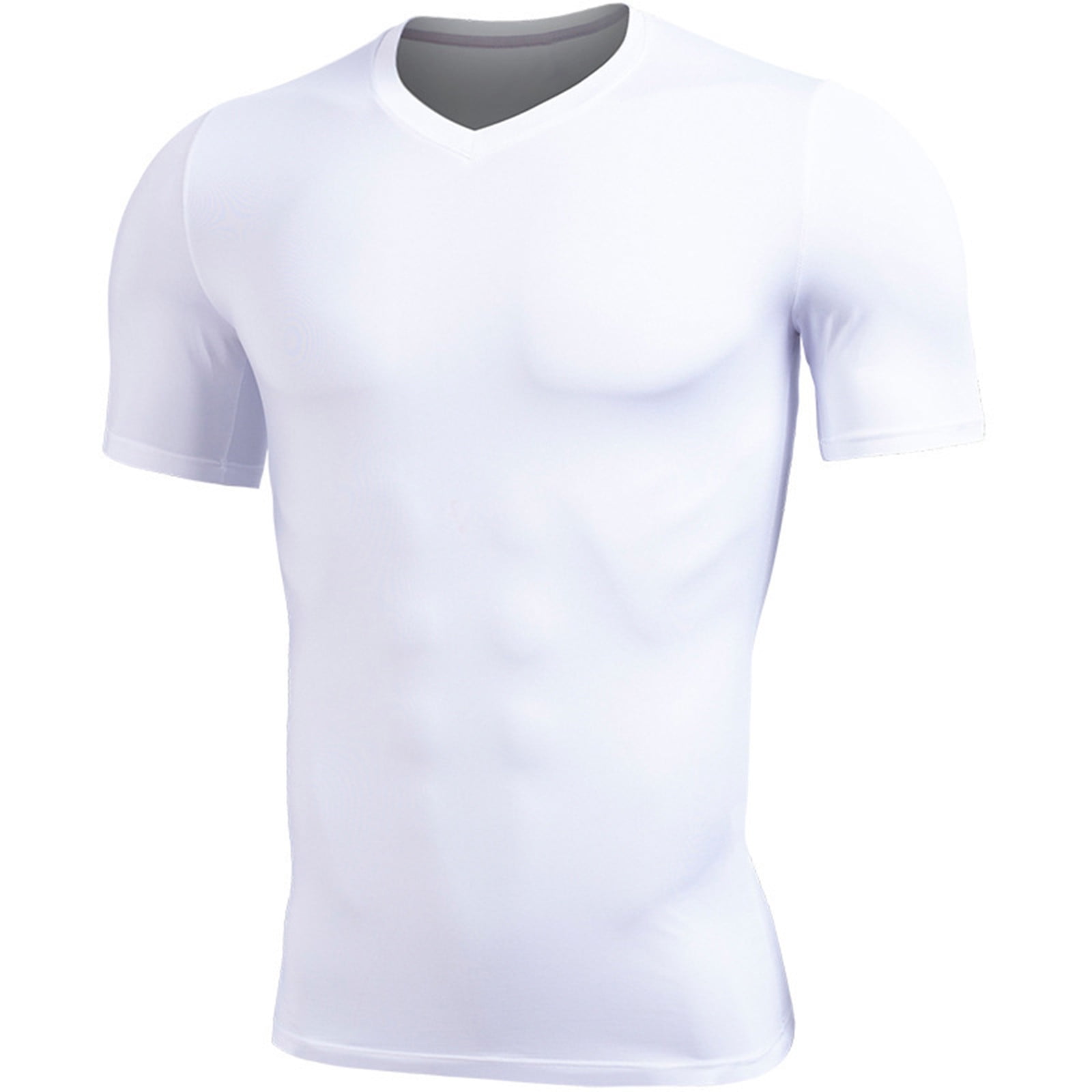 APEXFWDT Men's V-Neck Workout T-Shirt Stretchy Quick-Dry Muscle Fit Tee ...