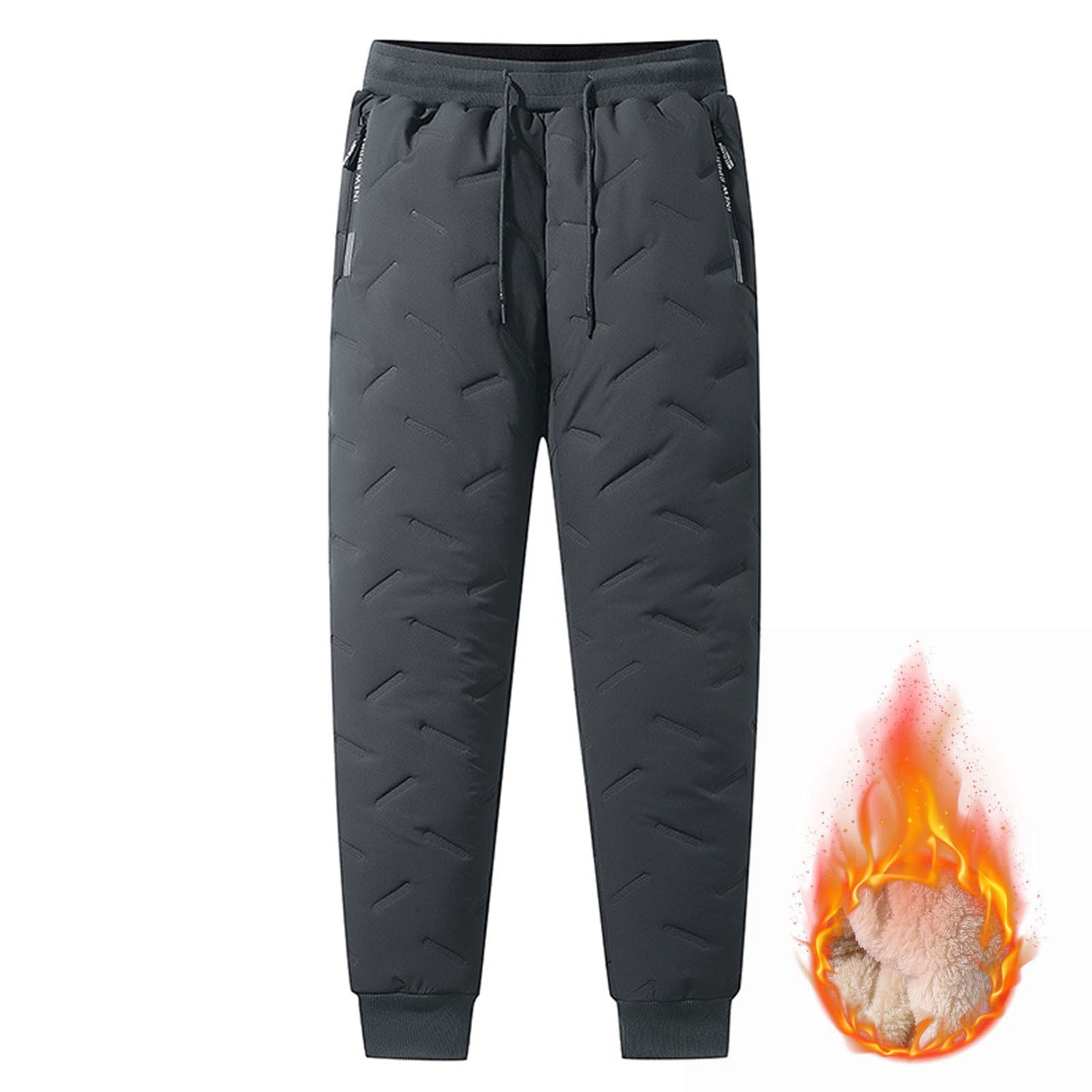 APEXFWDT Men's Winter Snow Pants Fleece Sherpa Lined Sweatpants Thicken ...
