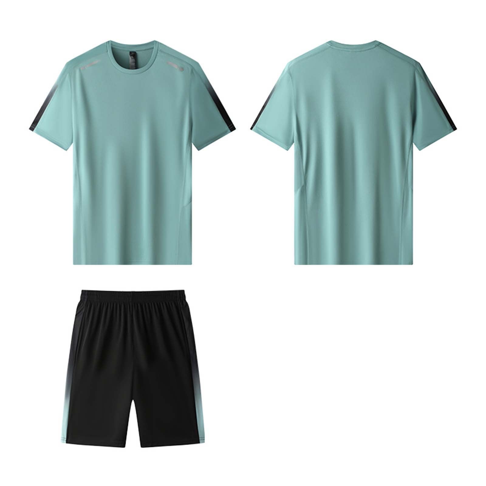 APEXFWDT Men's Workout Set 2 Piece Short Set Gym Athletic Outfits ...