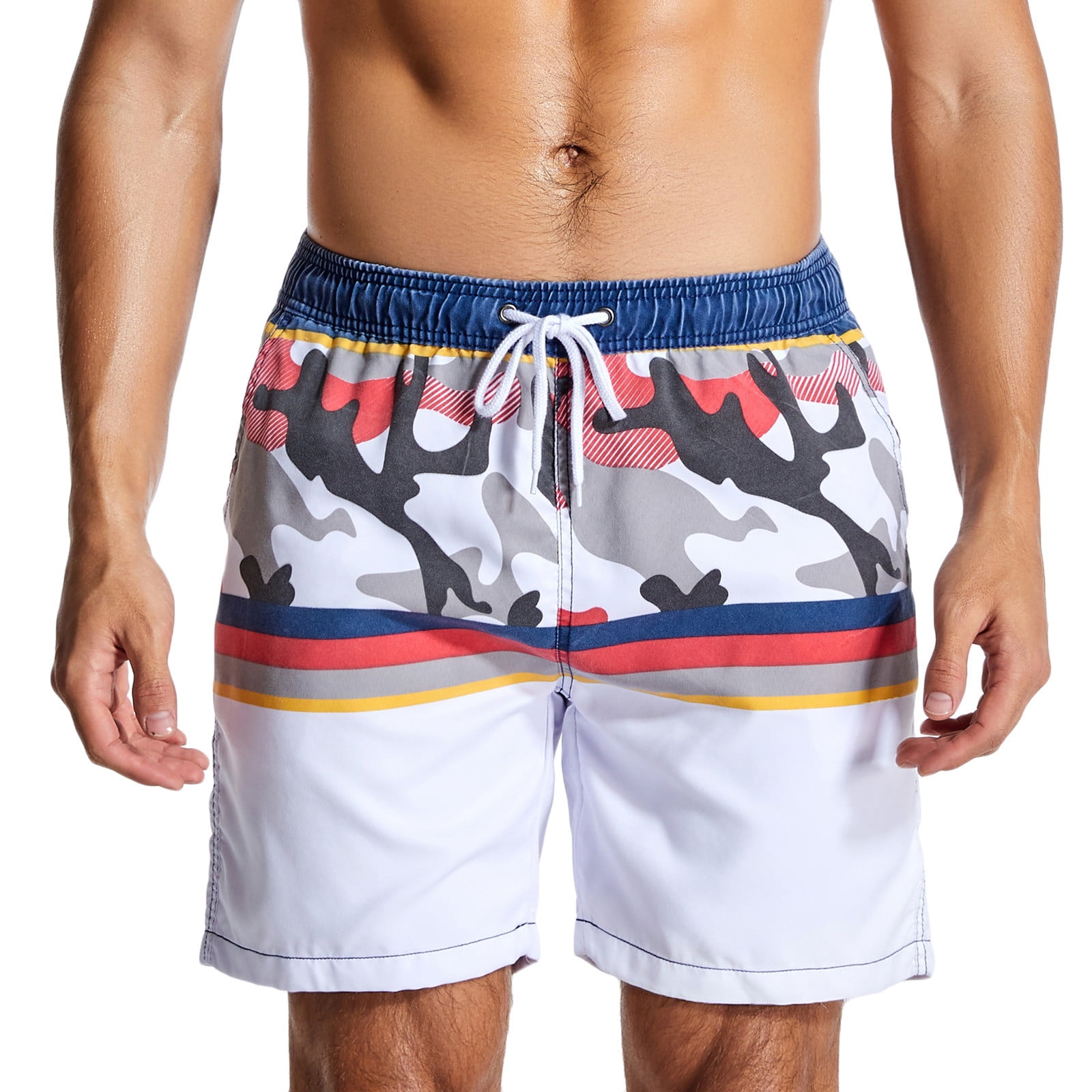 APEXFWDT Mens Swim Trunks Boardshorts Casual Tropical Floral Summer ...