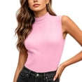 APEXFWDT Mock Neck Tank Tops Women Ribbed Knit Sleeveless Tops Slim Fit ...