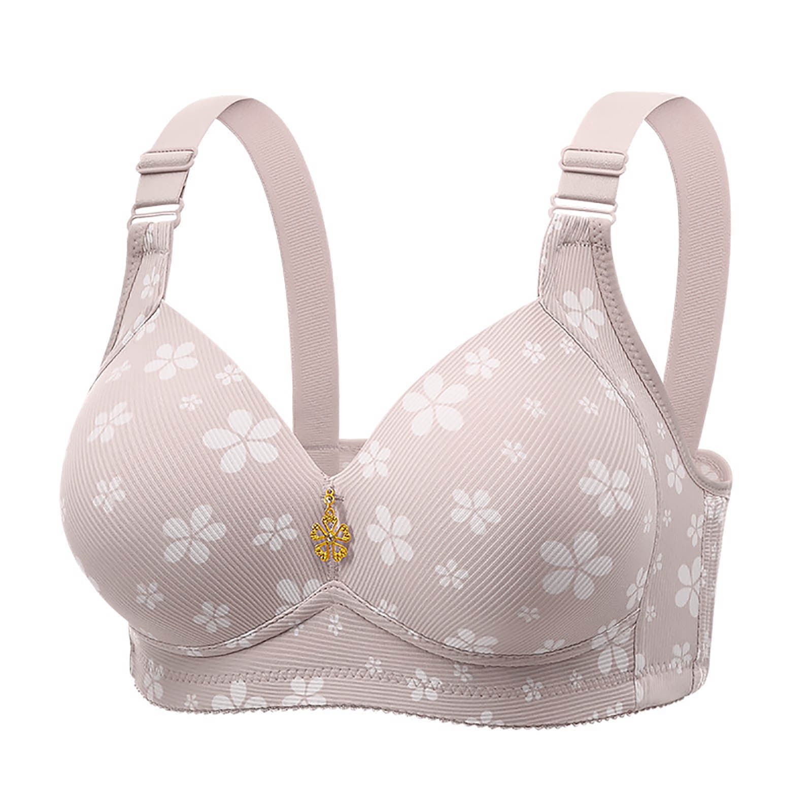 APEXFWDT Plus Size Floral Print Bra for Women Wirefree Lift & Support ...