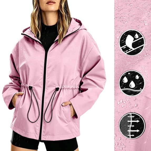APEXFWDT Rain Jacket Women Waterproof Lightweight Rain Coat with Hood ...