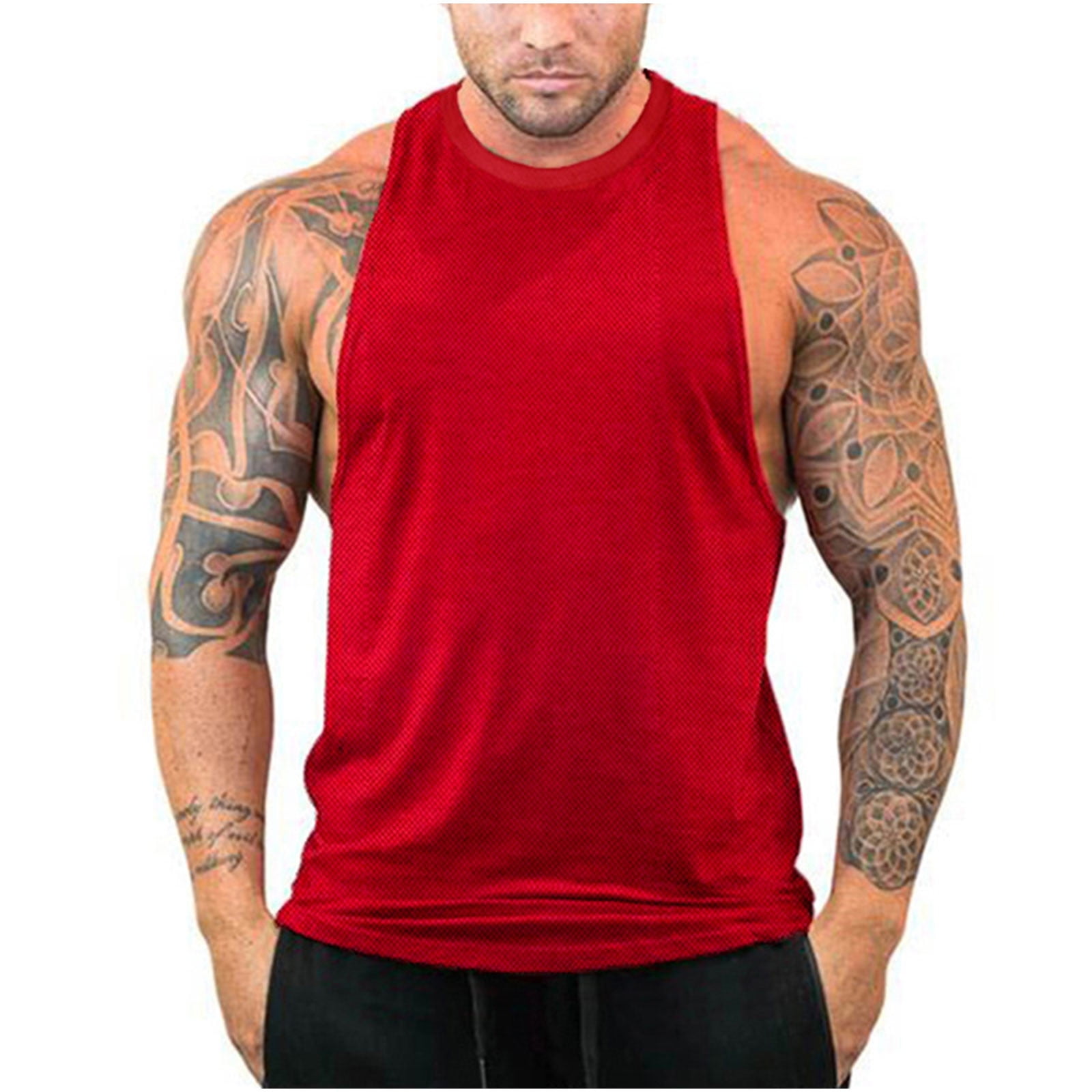 APEXFWDT Men's Workout Tank Tops Sleeveless Gym Muscle Bodybuilding T ...