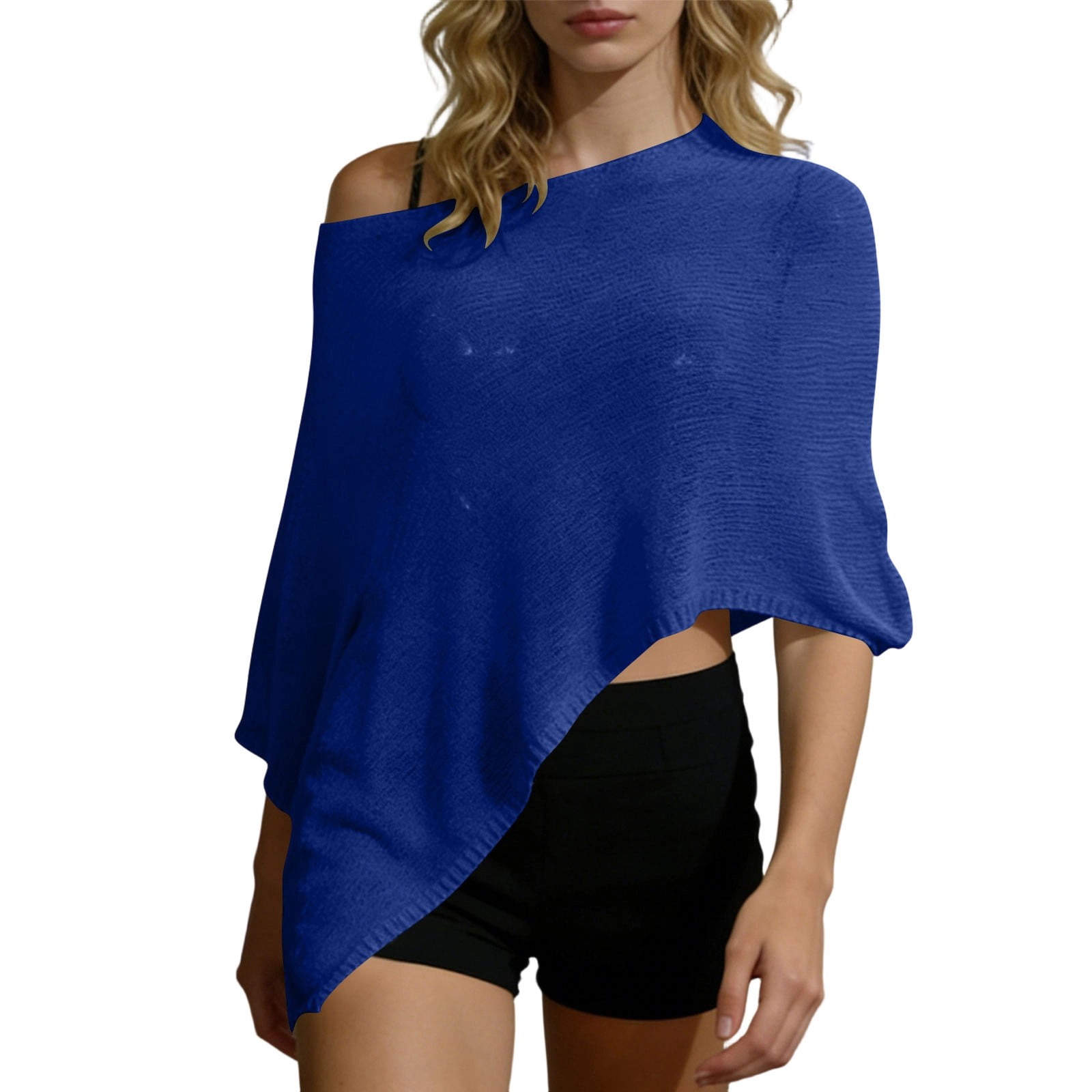 APEXFWDT Summer Ponchos for Women Lightweight Mesh Sheer Cover Up Off ...