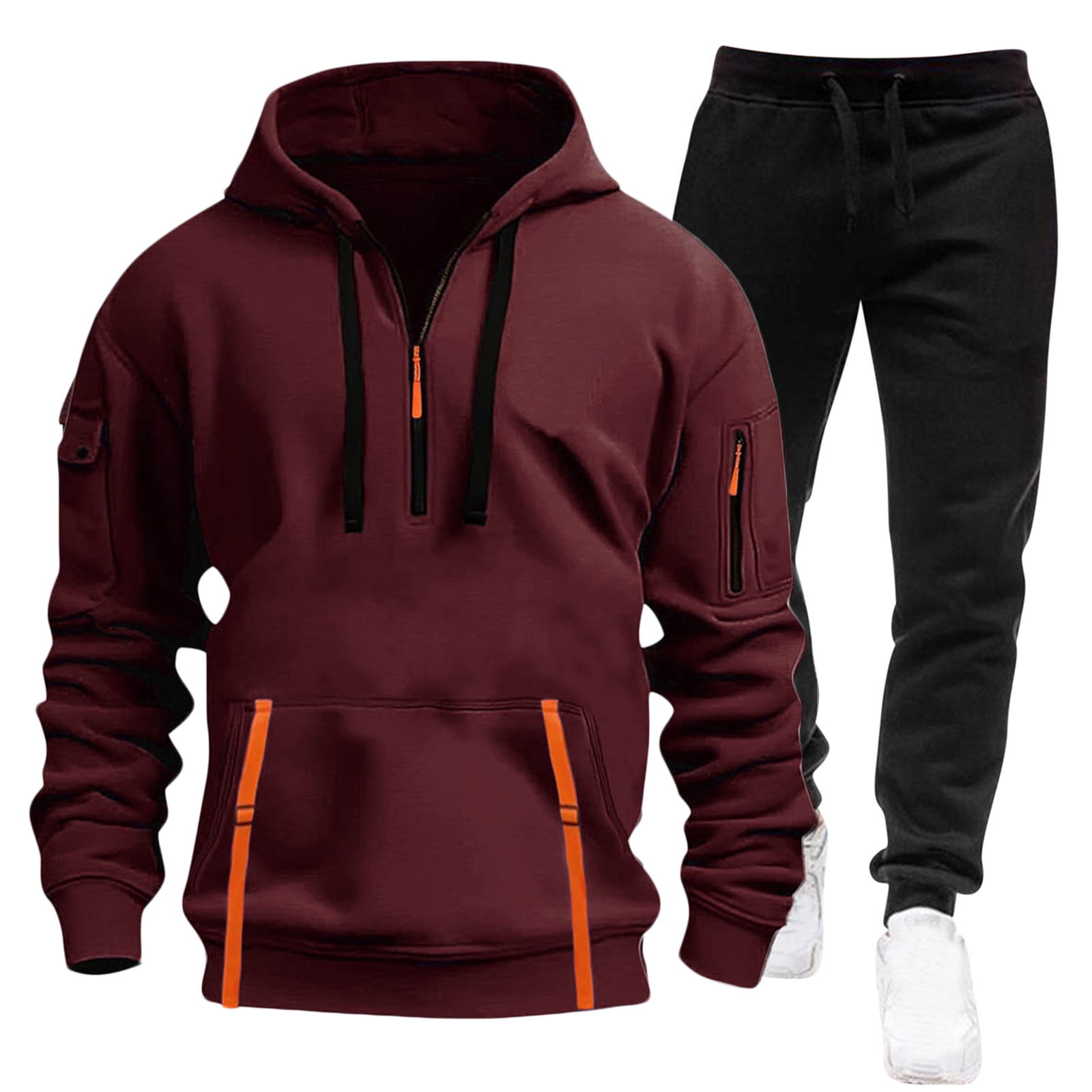 APEXFWDT Sweat Suits For Men Set 2 Pcs Hoodie Jogger Sweatsuits Long ...