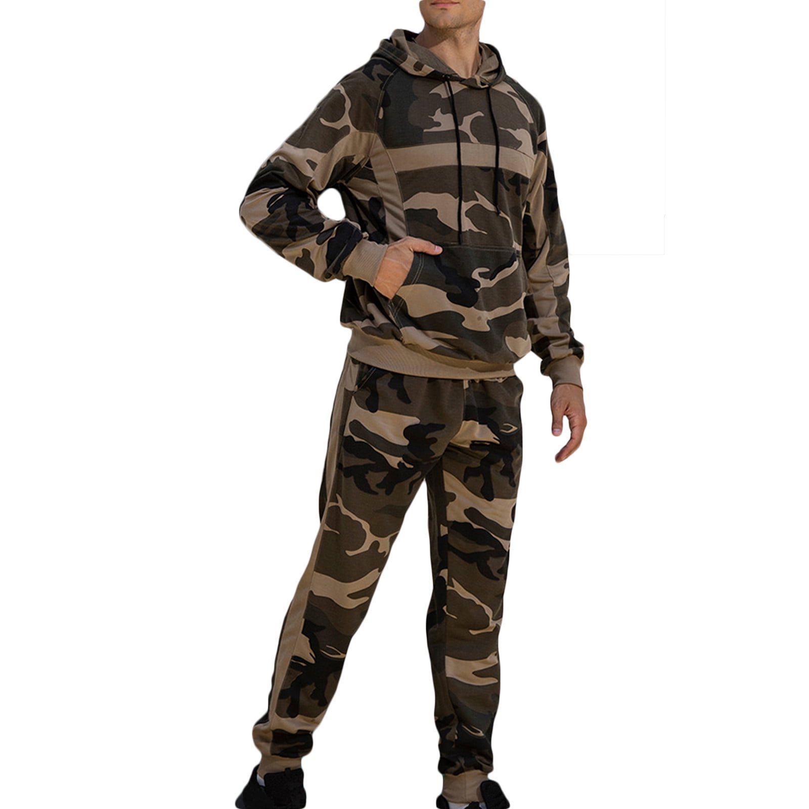 APEXFWDT Sweat Suits For Men Set 2 Piece Hoodie Jogger Long Sleeve ...