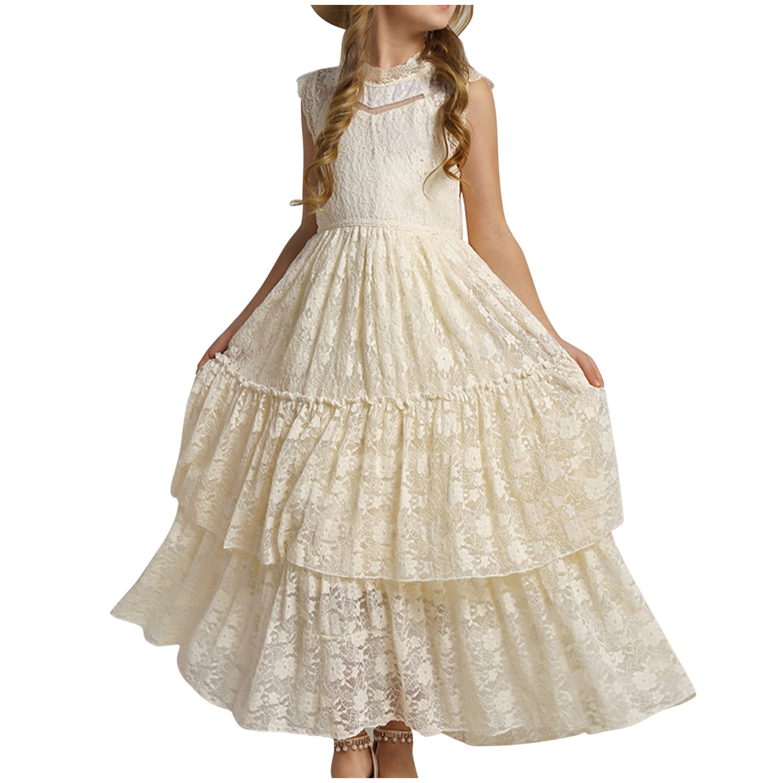 APEXFWDT Tween Girl Fashion Swing Dress Boho A-line Flowy Tiered ...