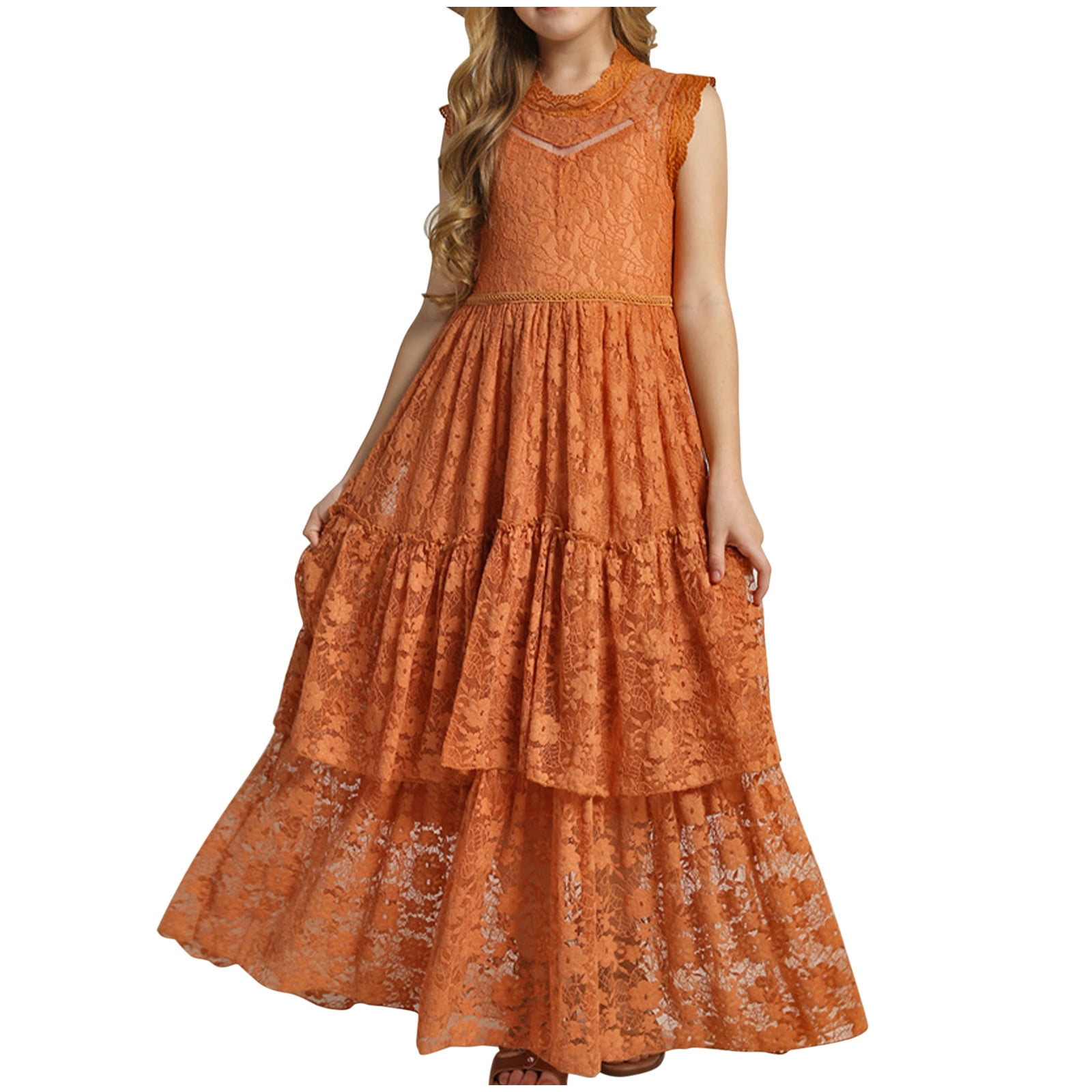 APEXFWDT Tween Girl Fashion Swing Dress Boho A-line Flowy Tiered ...