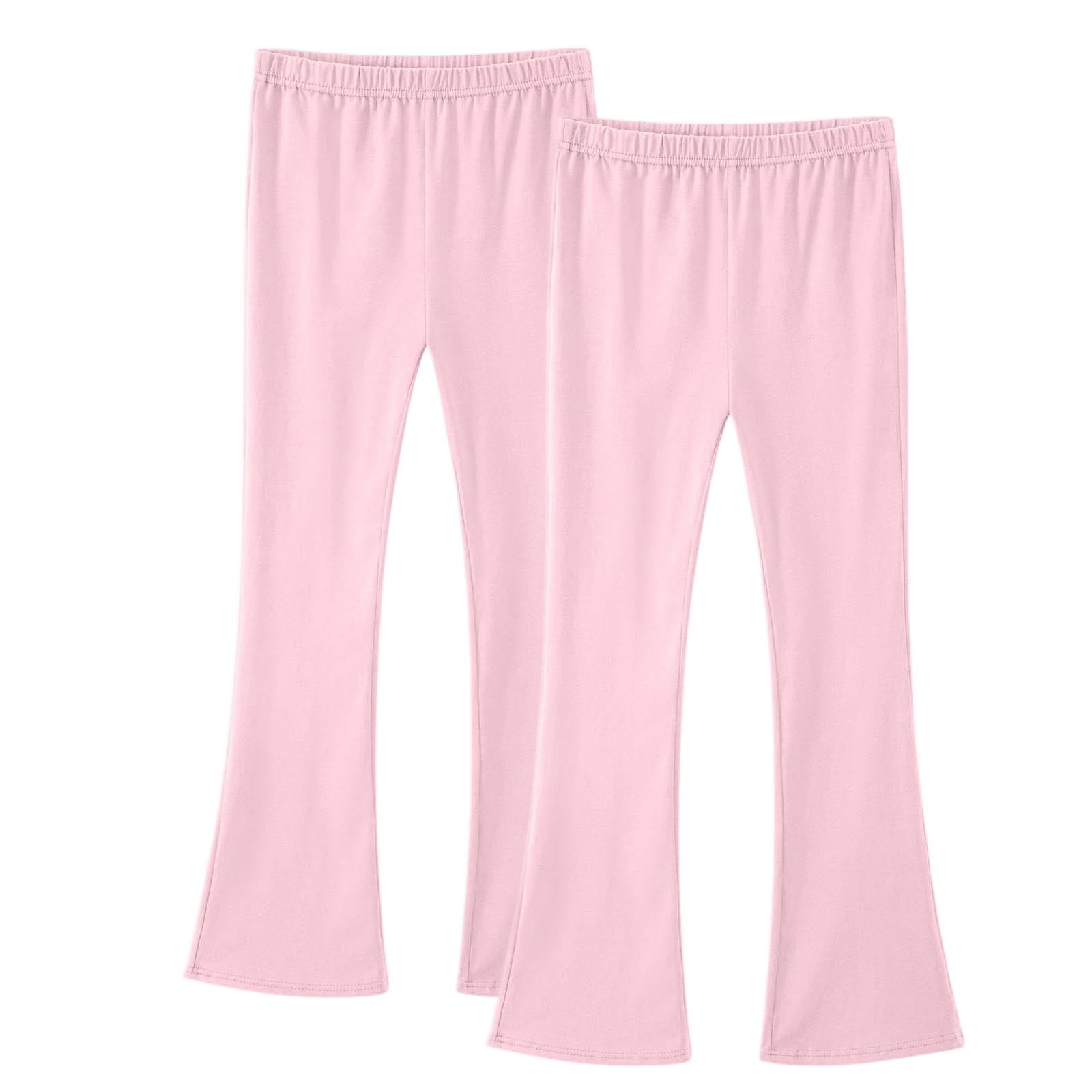 BFHHYA Tween Girls' 2PC Yoga Flare Pants Kid Elastic Waist Soft Legging ...