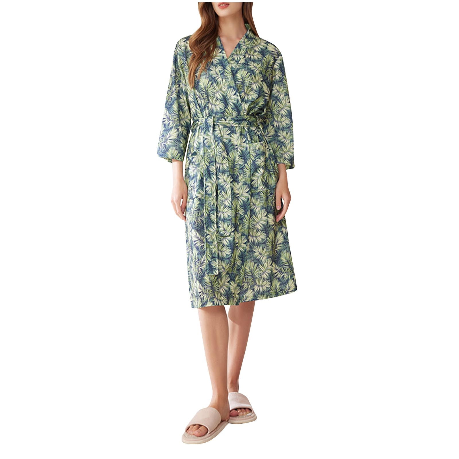 APEXFWDT Waffle Knit Robes for Women, Womens lightweight Kimono Robes 3 ...