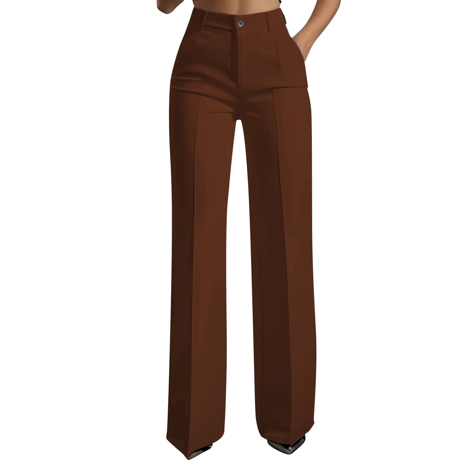APEXFWDT Women's Dress Pants Casual Wide Leg Office Work Pants High ...